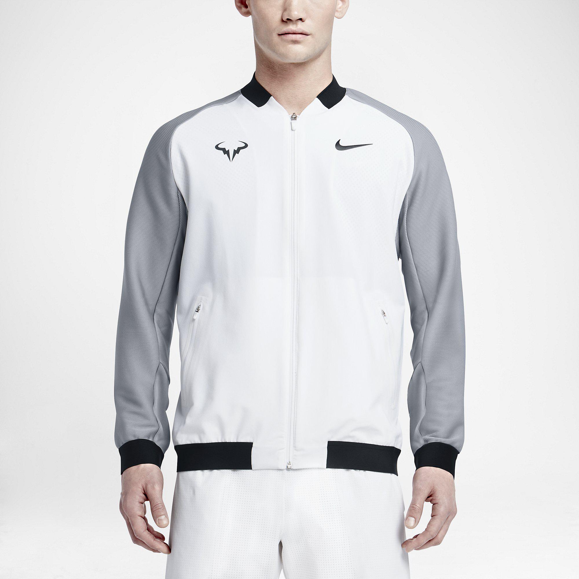 Nike Mens Premier Rafa Jacket - White/Stealth/Black - Tennisnuts.com