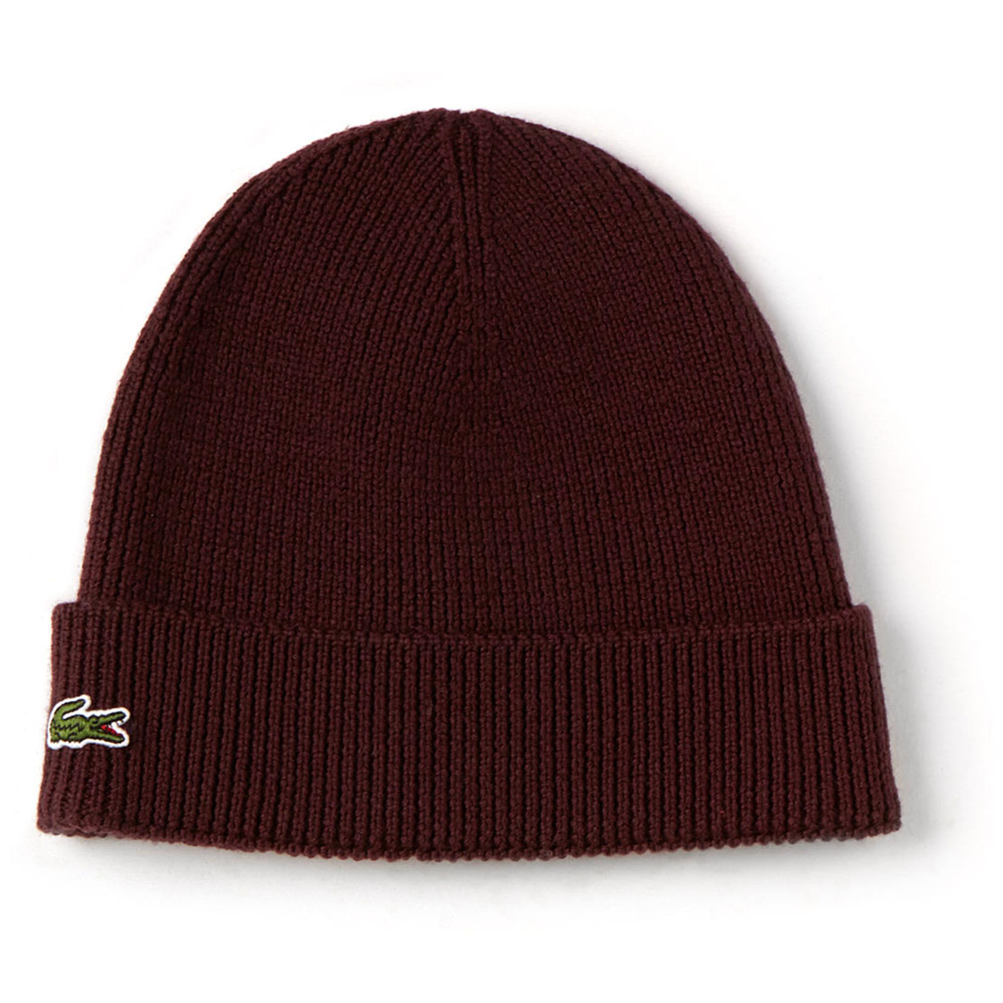 Lacoste Wool Beanie - Burgundy - Tennisnuts.com