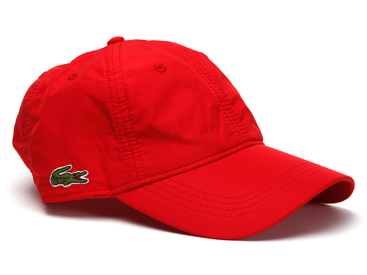 Lacoste Plain Sports Cap - Cherry Red - Tennisnuts.com