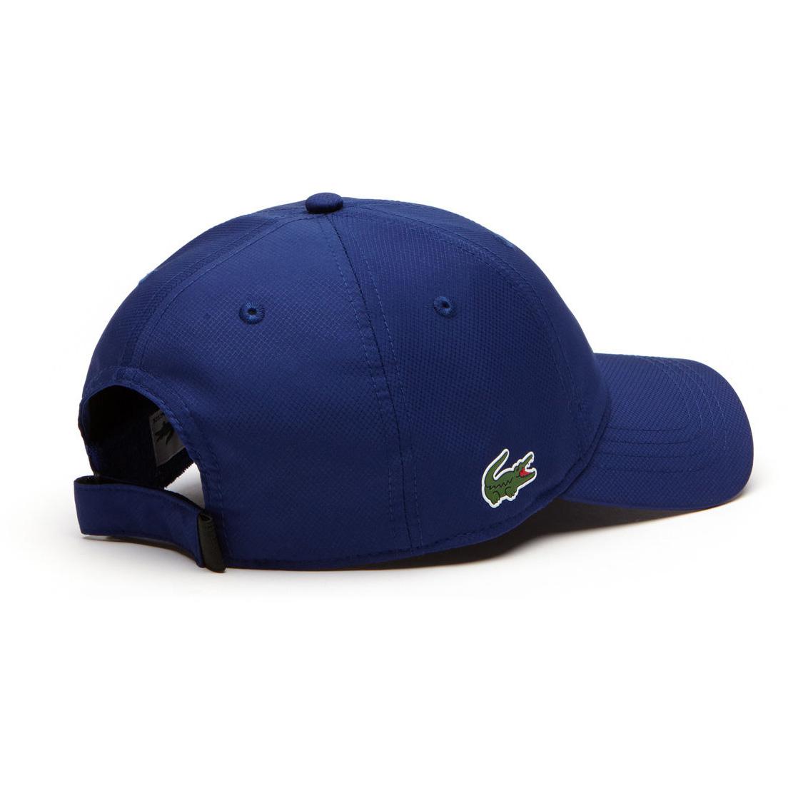 Lacoste Sport Mens Cap in Solid Diamond Weave Taffeta - Ocean Blue ...