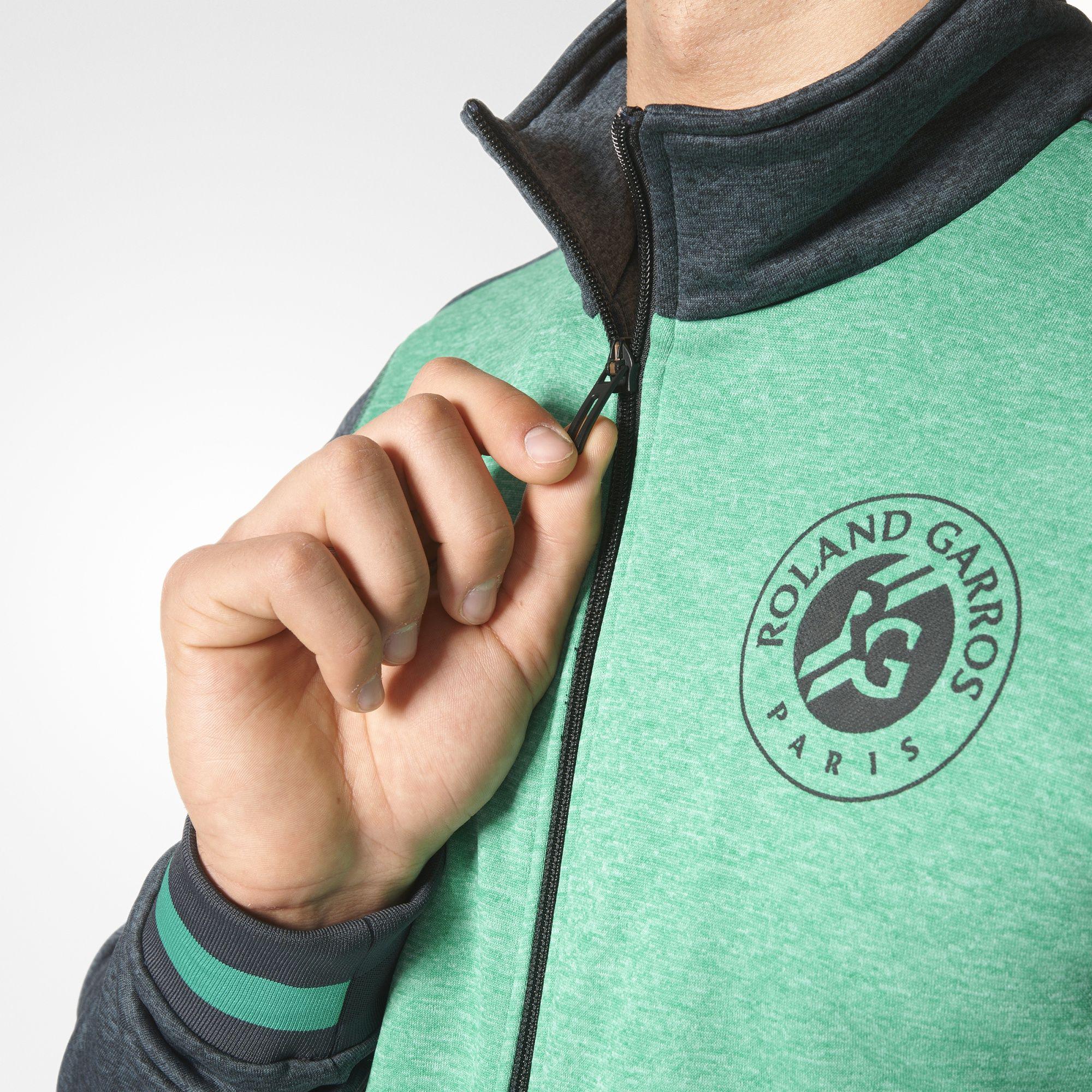 Adidas Mens Roland Garros Jacket - Green/Night Grey - Tennisnuts.com