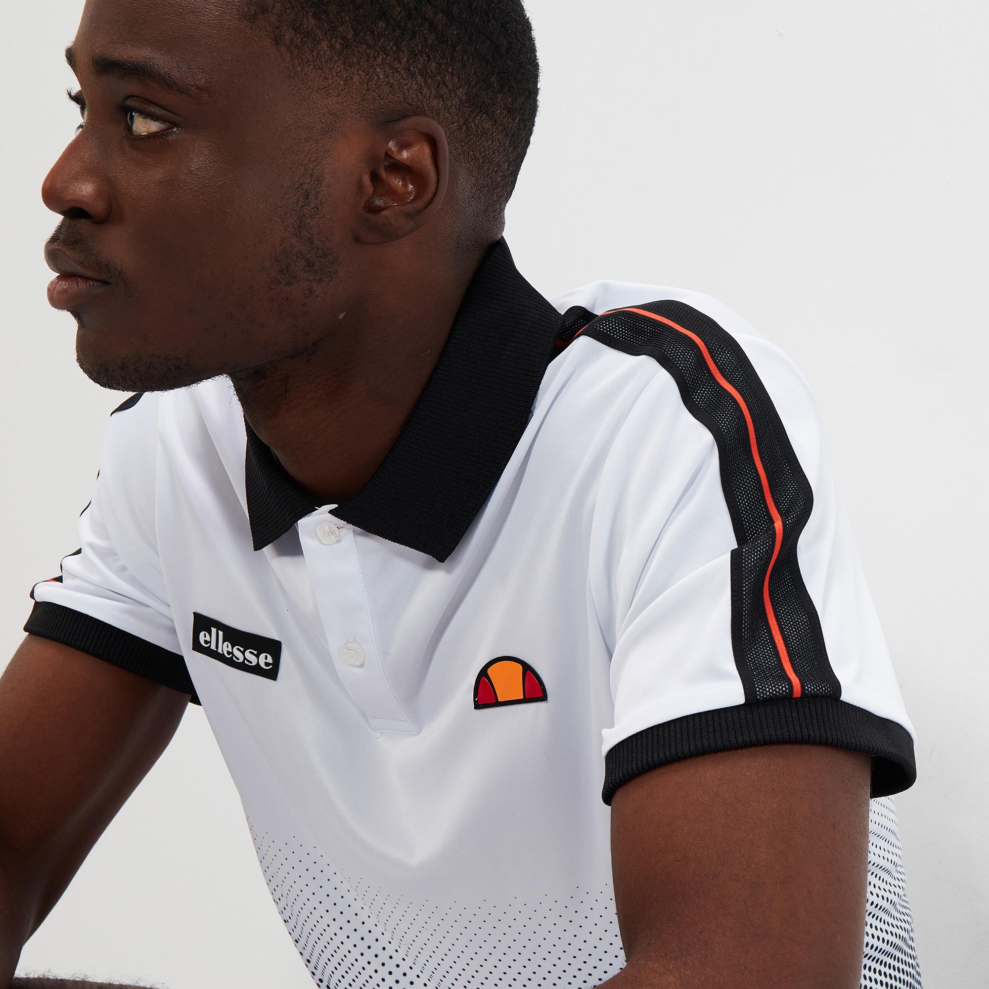 Ellesse Mens Levle Polo - White/Black - Tennisnuts.com