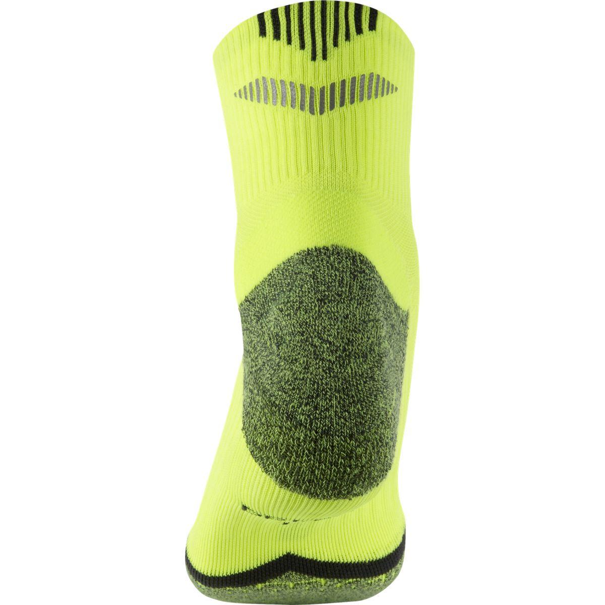 Nike Elite Cushion Quarter Running Socks (1 Pair) - Volt/Anthracite ...