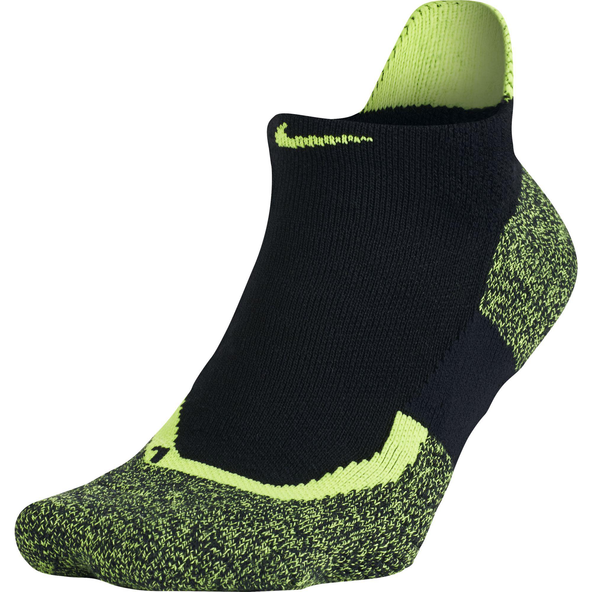 Nike Elite No-Show Tennis Socks (1 Pair) - Black/Volt - Tennisnuts.com