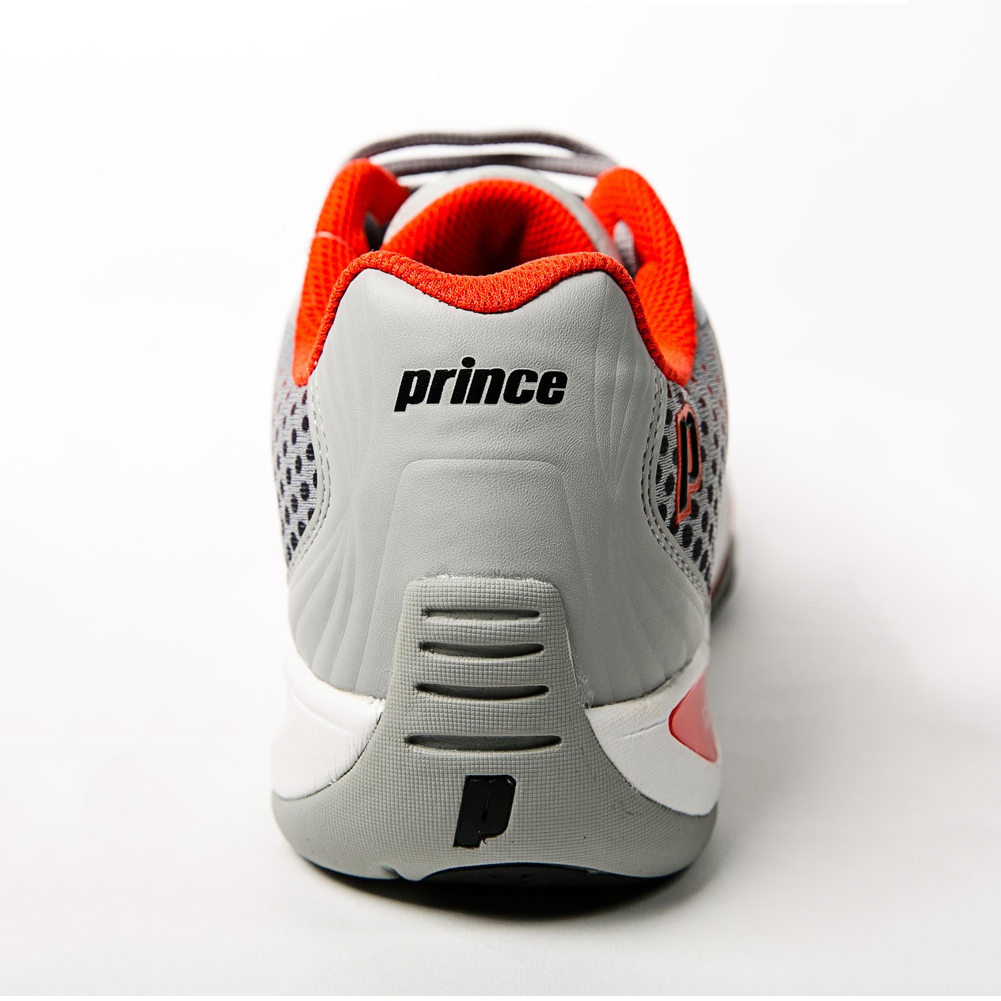 Prince Mens T22 Lite Tennis Shoes - Grey/Black/Red - Tennisnuts.com