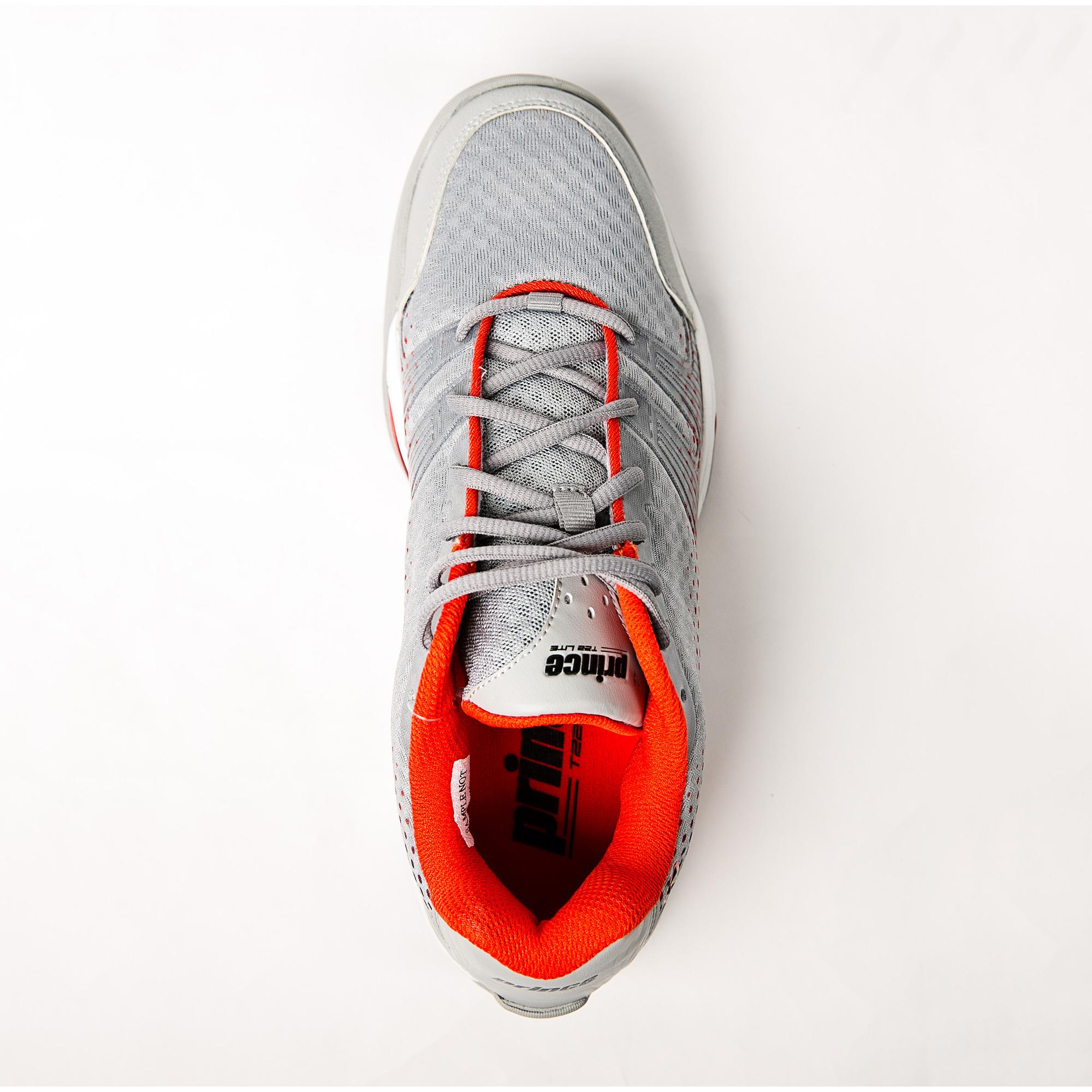 Prince Mens T22 Lite Tennis Shoes - Grey/Black/Red - Tennisnuts.com
