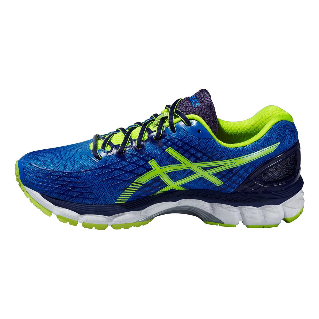 Asics Mens GEL Nimbus 17 Running Shoes - Electric Blue/Flash Yellow ...