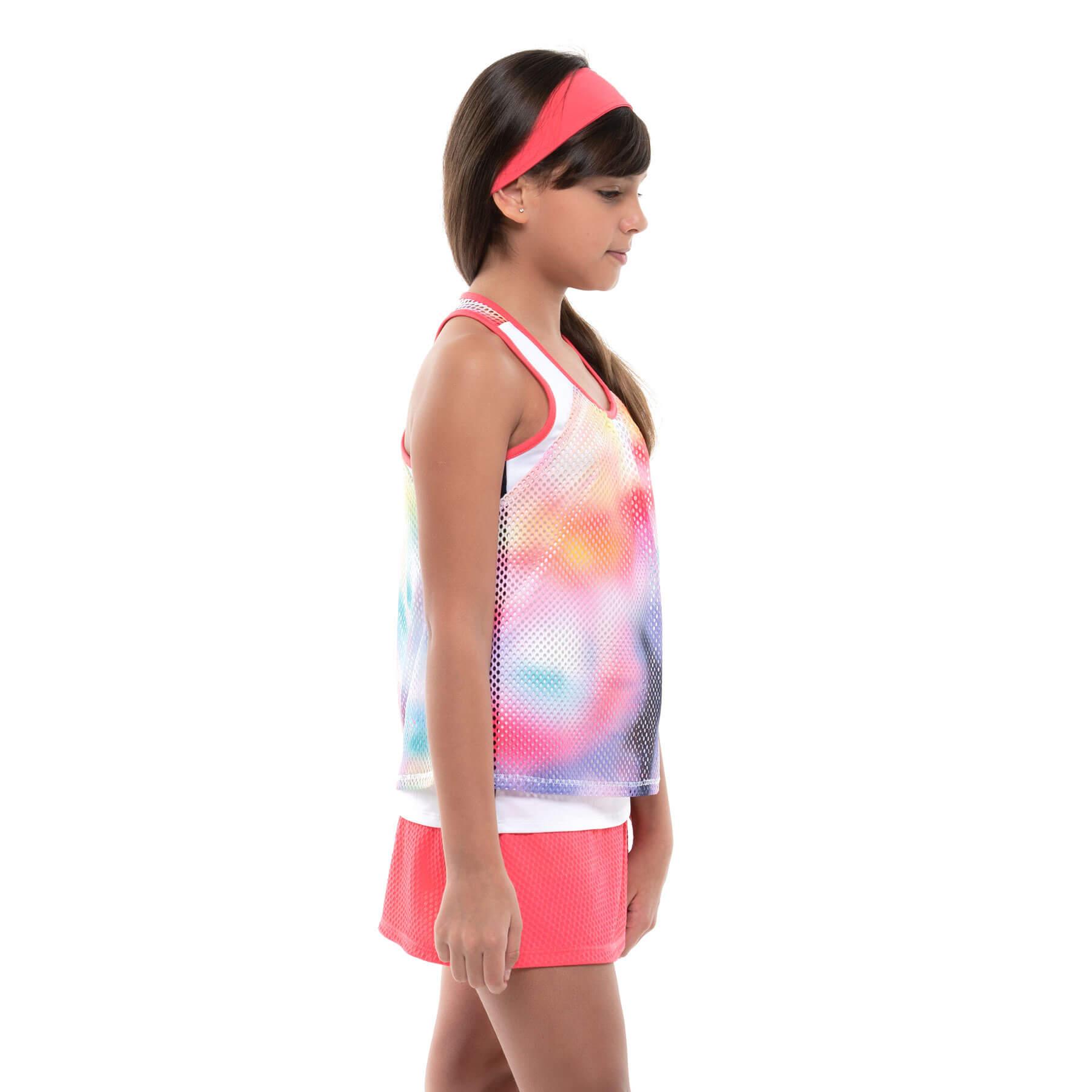 Lucky in Love Girls Tropic Ombre Net Crop Tank - Punch - Tennisnuts.com