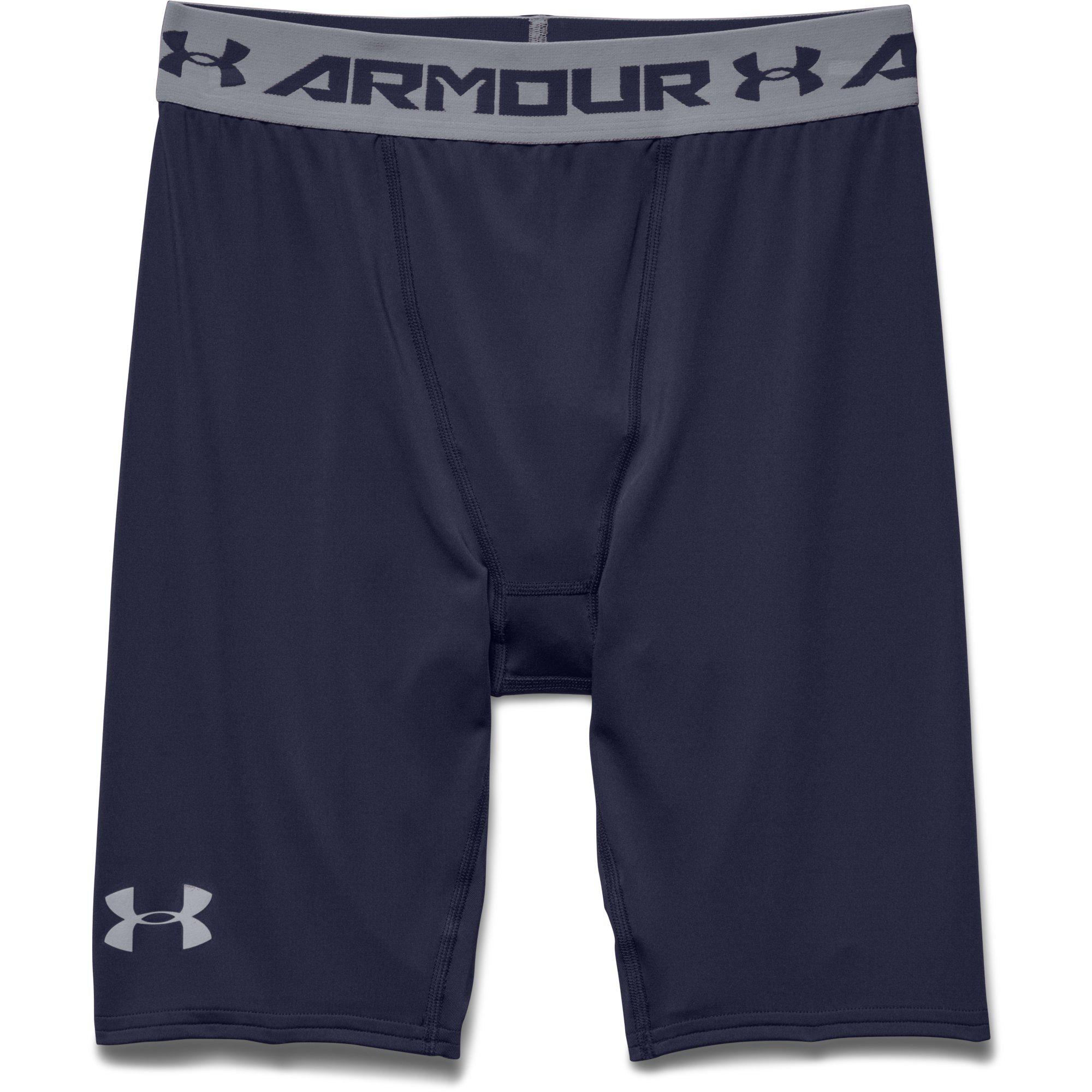 Under Armour Mens HeatGear Long Compression Short - Blue - Tennisnuts.com