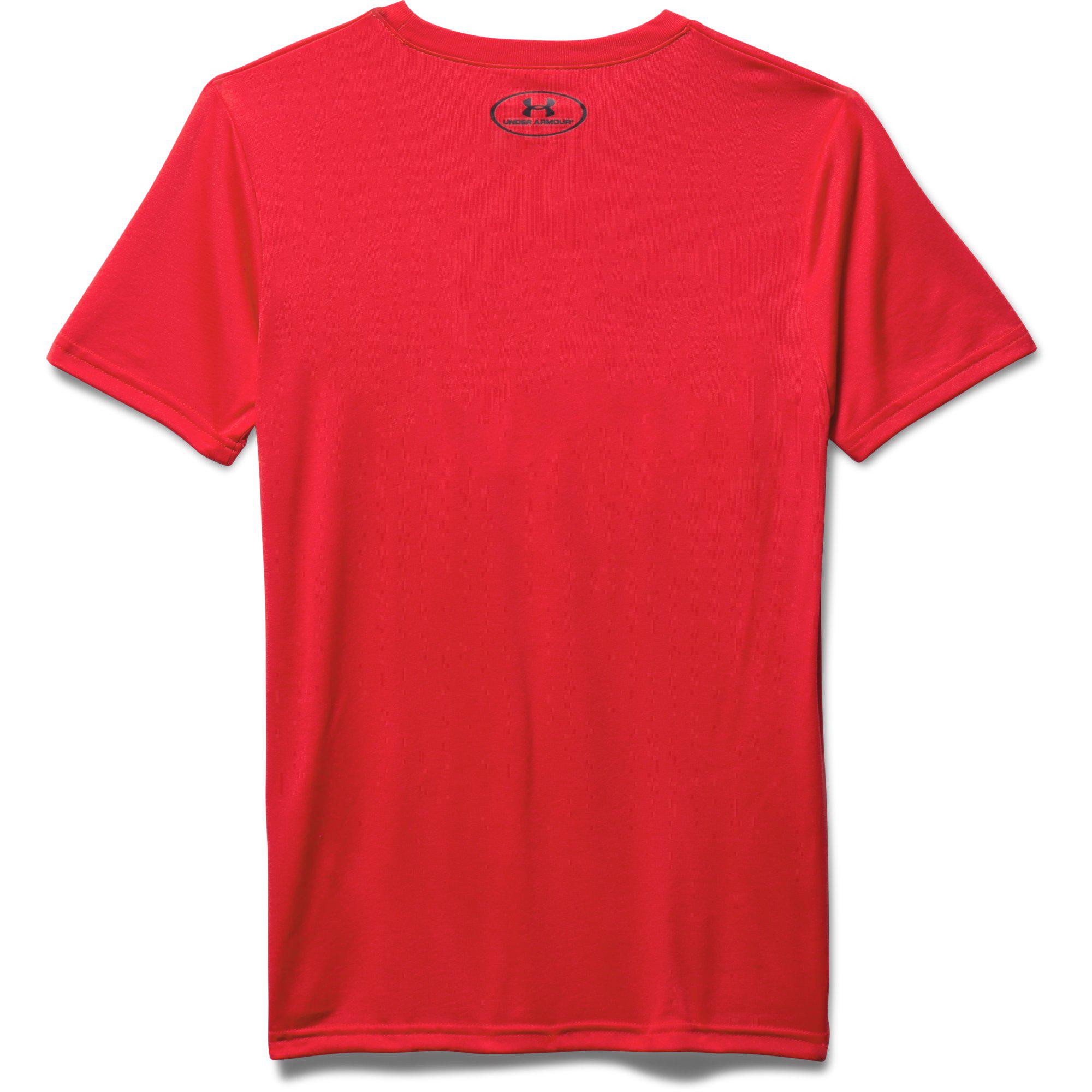 Under Armour Boys Rising Pixelated Logo Short Sleeve Top - Red ...