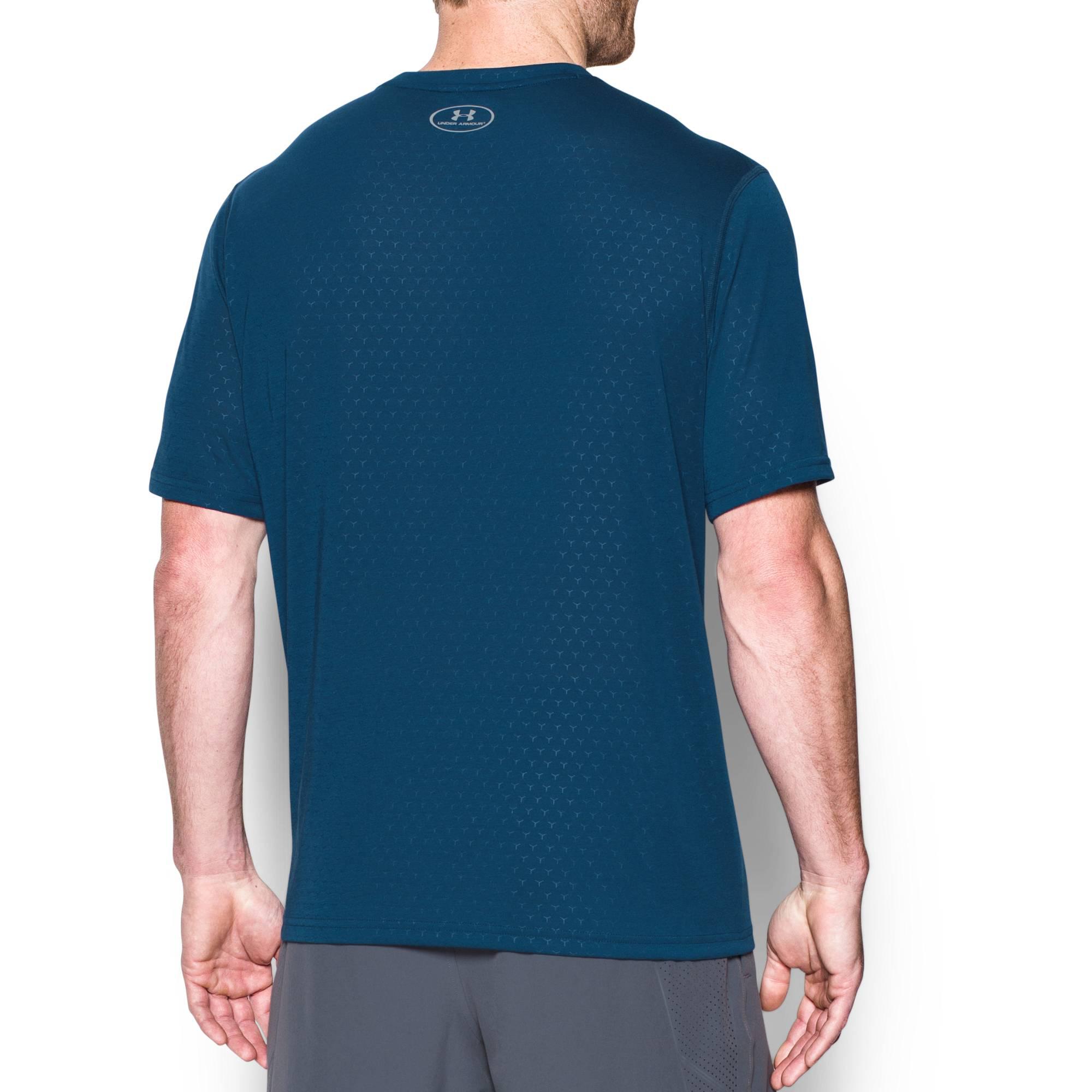 Under Armour Mens Threadborne Embossed Tee - Blackout Navy - Tennisnuts.com