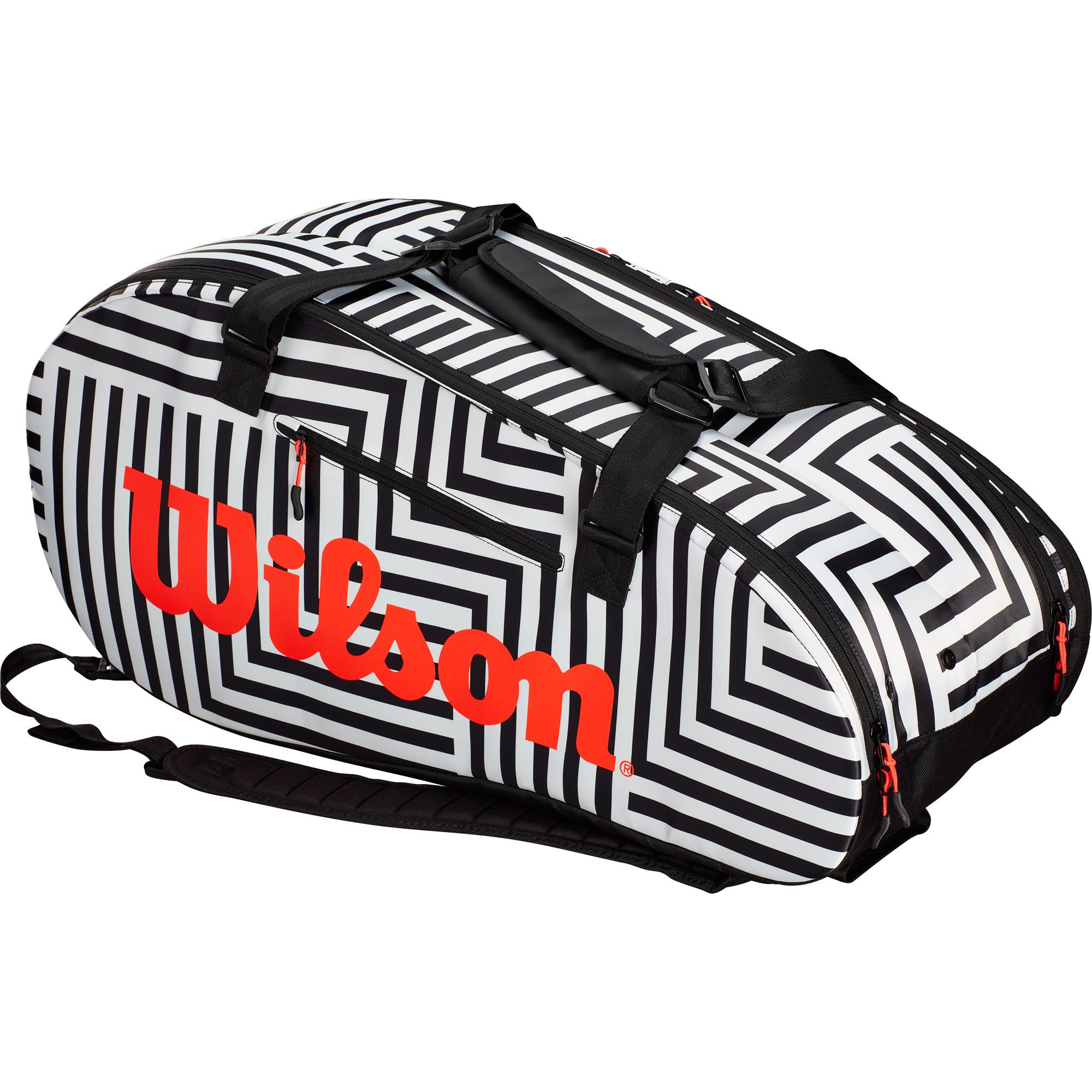 Wilson Super Tour 9 Bold Edition Racket Bag - Black/White - Tennisnuts.com