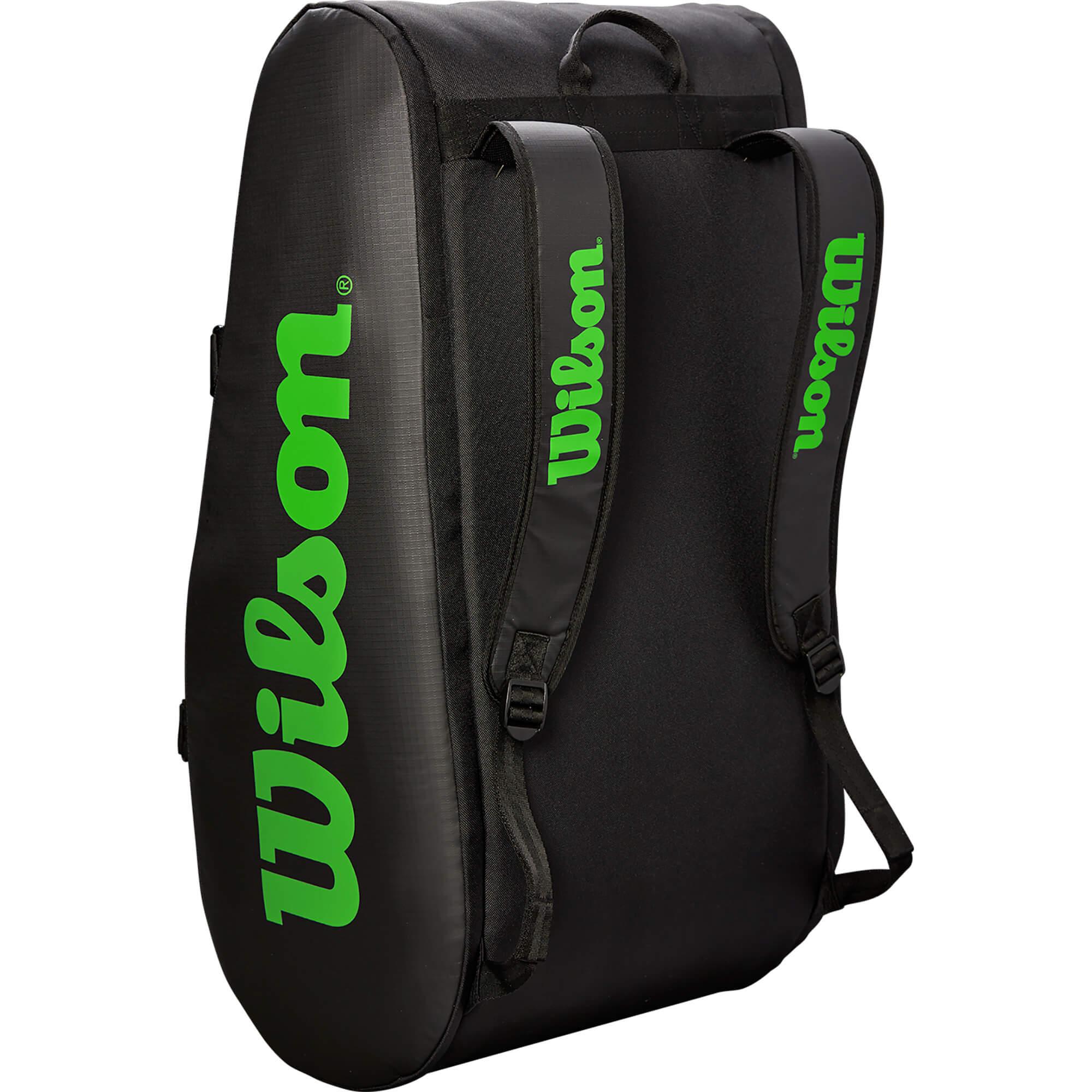 Wilson Tour 15 Racket Bag - Black/Blade Green - Tennisnuts.com