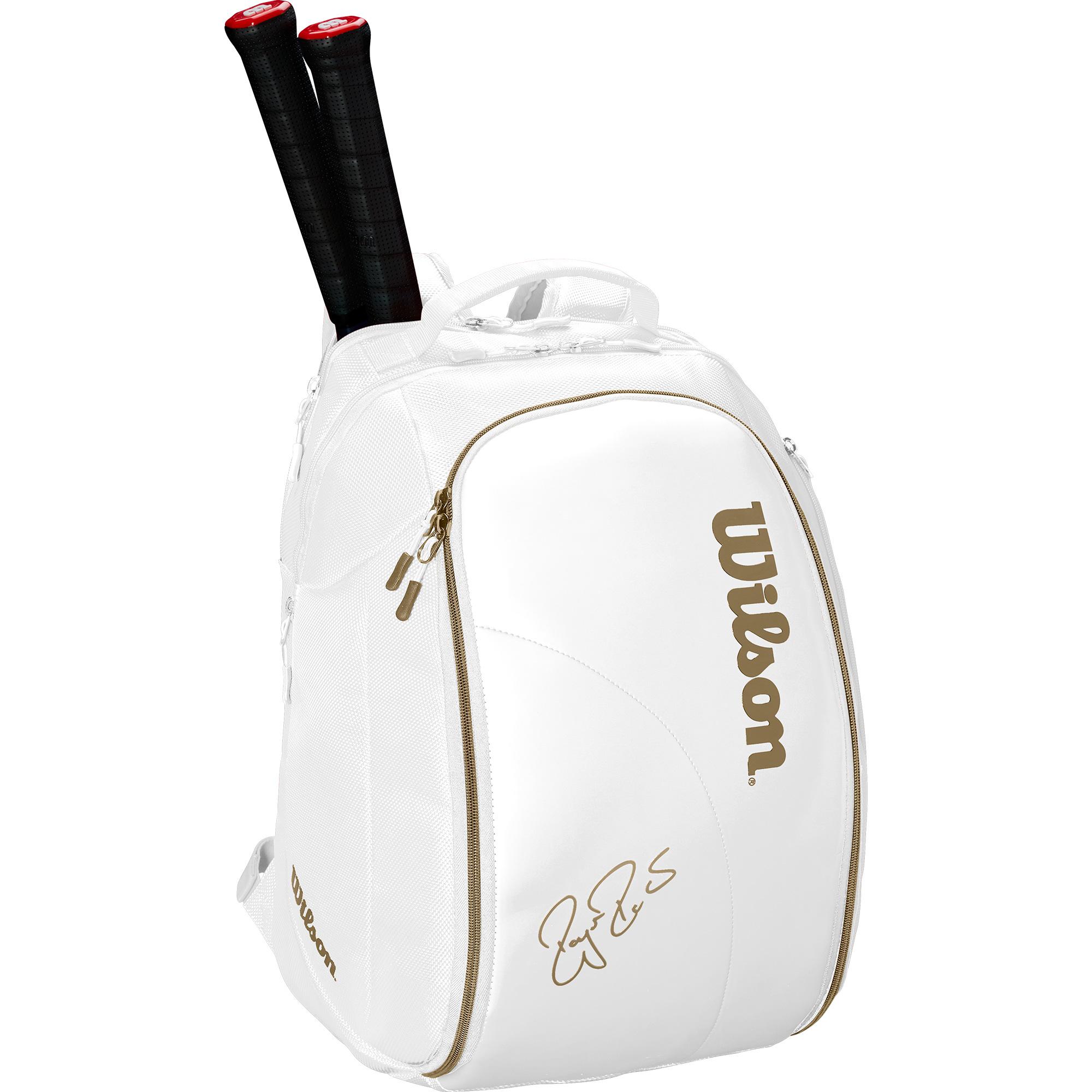 Wilson Federer DNA Limited Edition Backpack - White/Gold - Tennisnuts.com