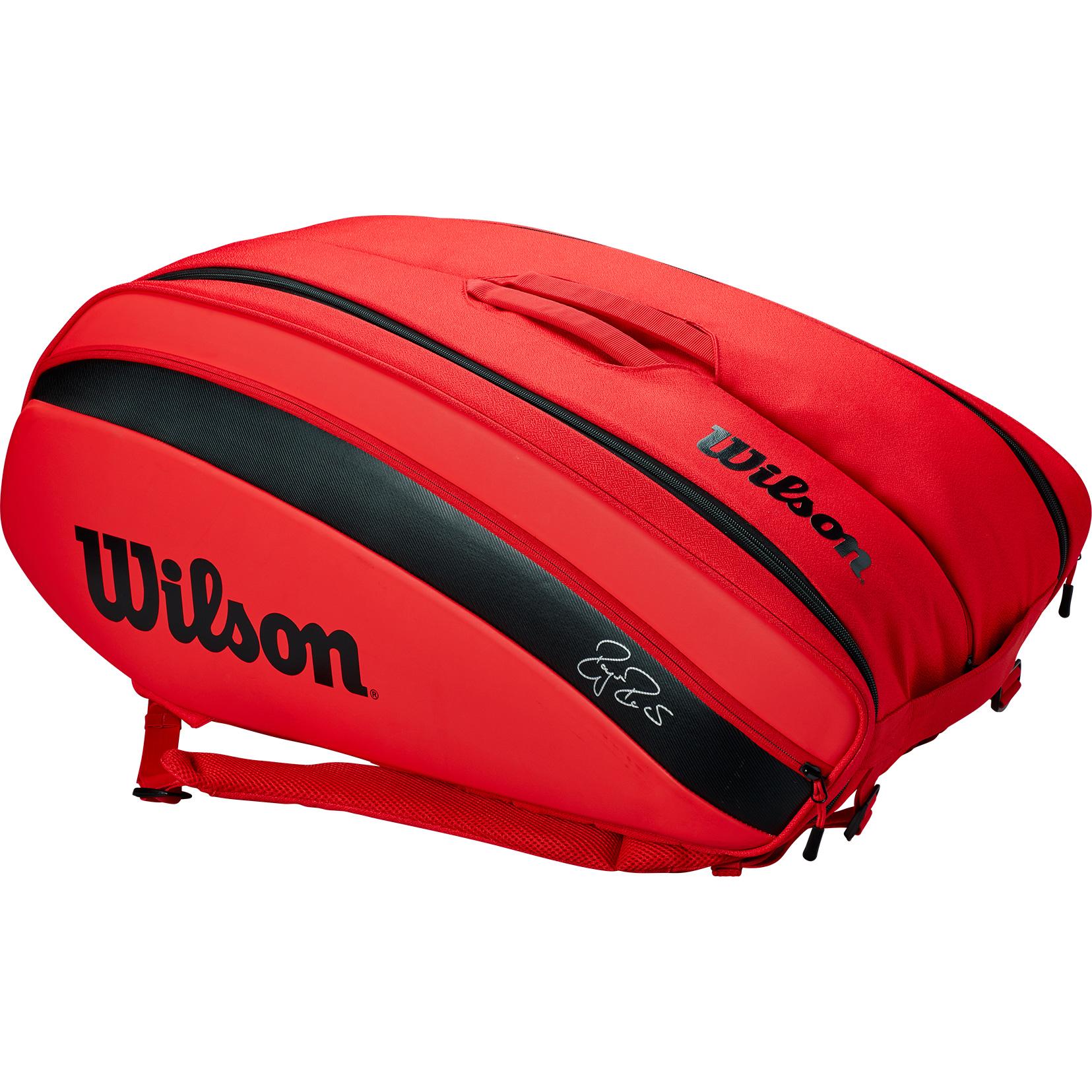 Wilson Federer DNA 12 Racket Bag - Red/Black - Tennisnuts.com