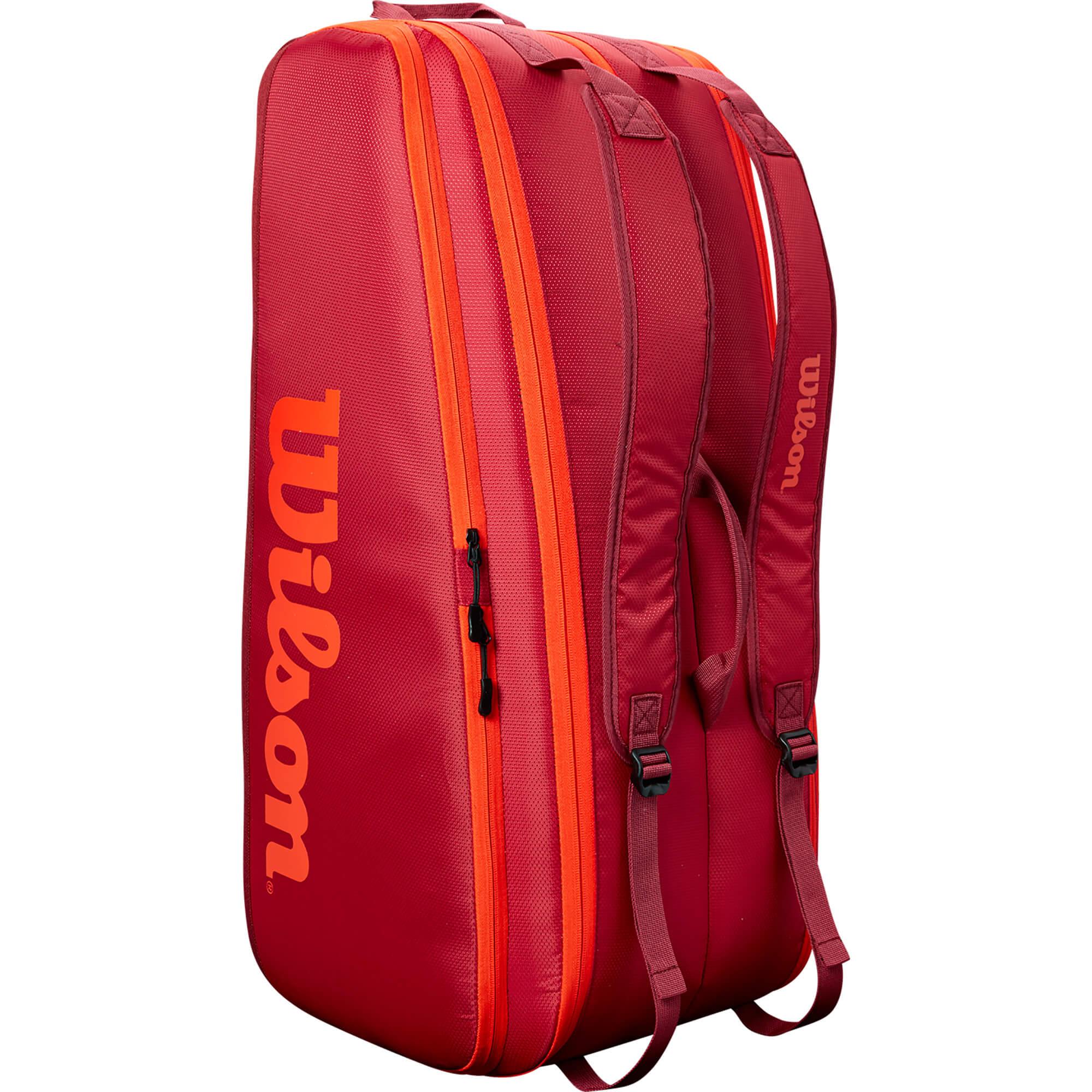 Wilson Tour 12 Racket Bag - Maroon/Orange - Tennisnuts.com