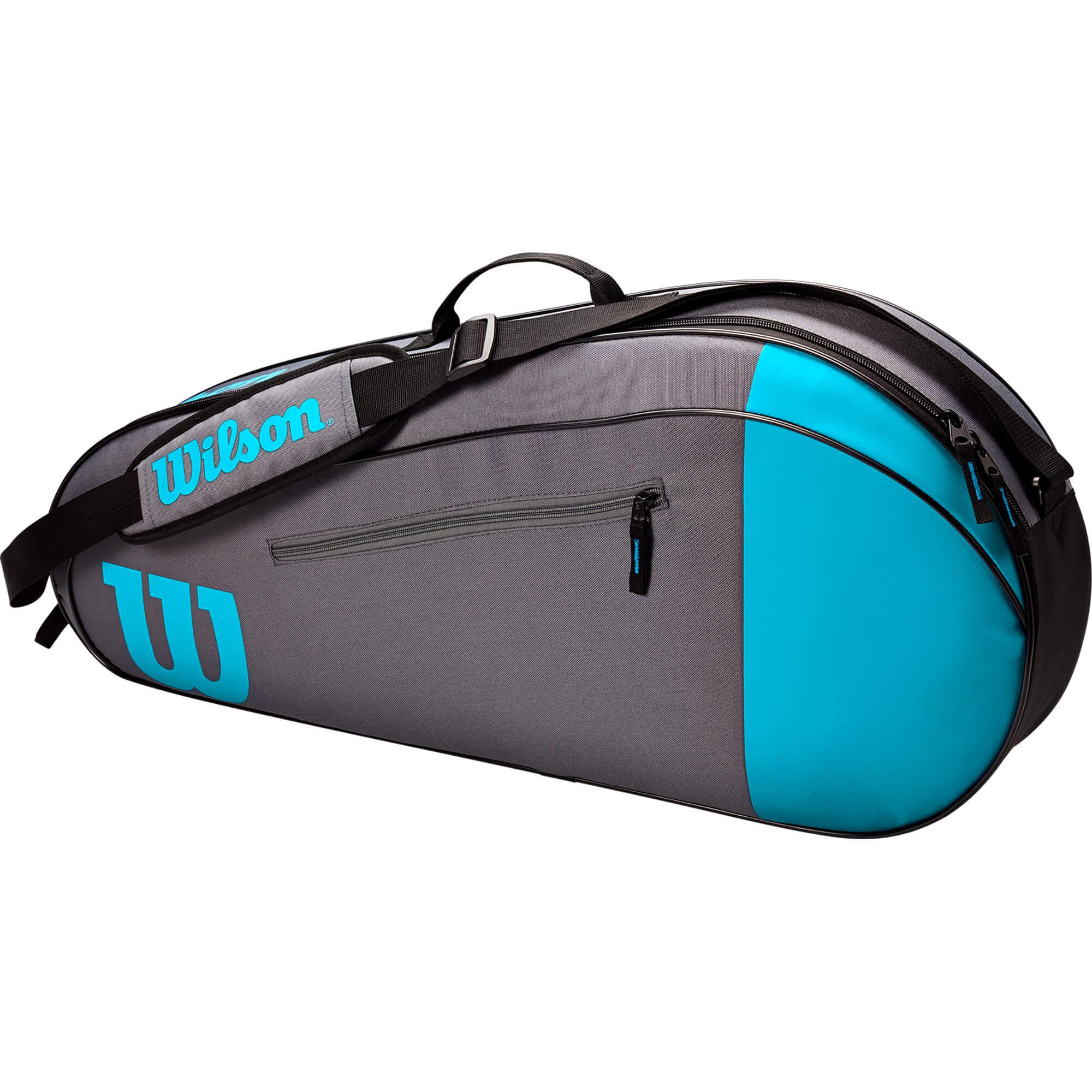 Wilson Team 3 Racket Bag - Grey/Blue - Tennisnuts.com