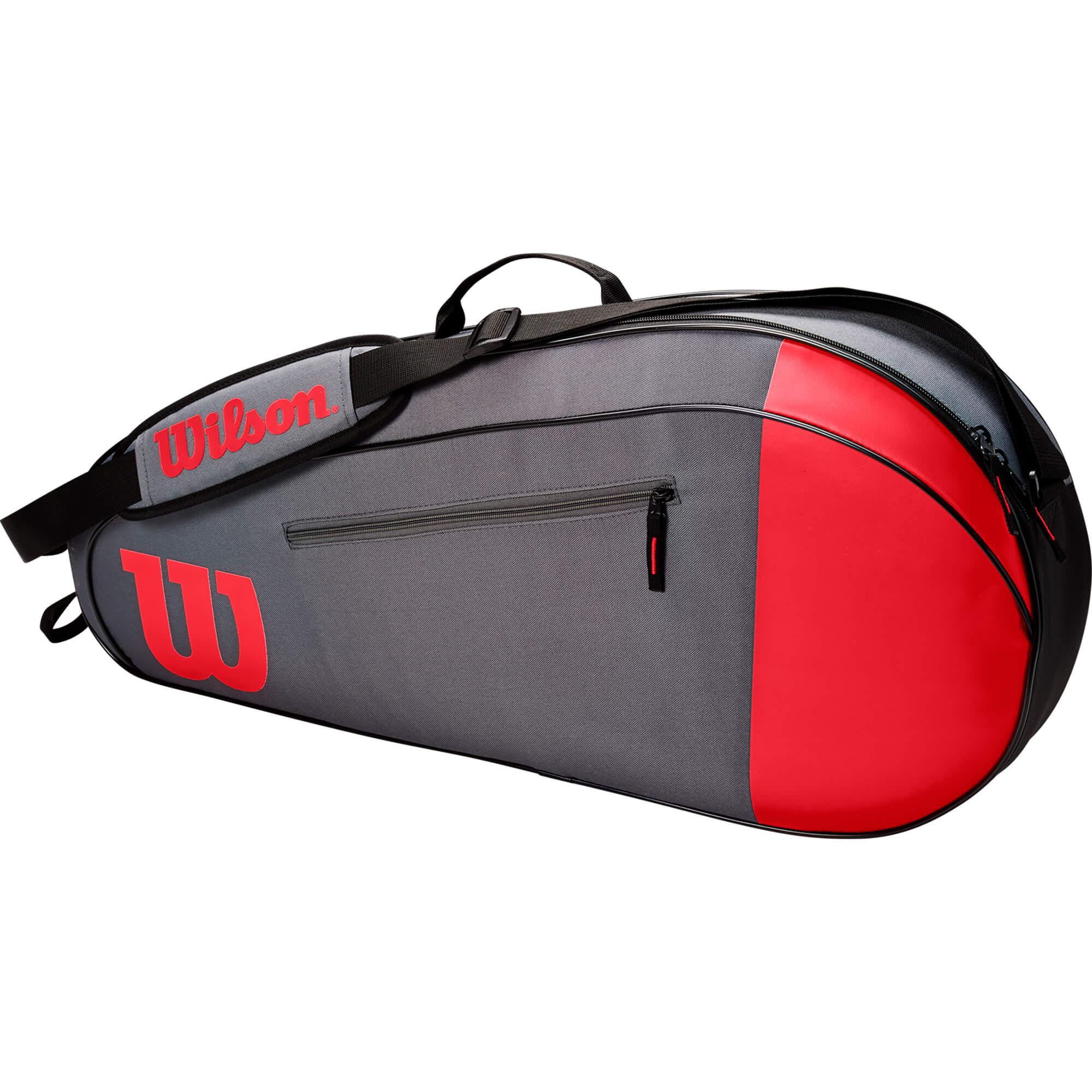 Wilson Team 3 Racket Bag - Grey/Red - Tennisnuts.com