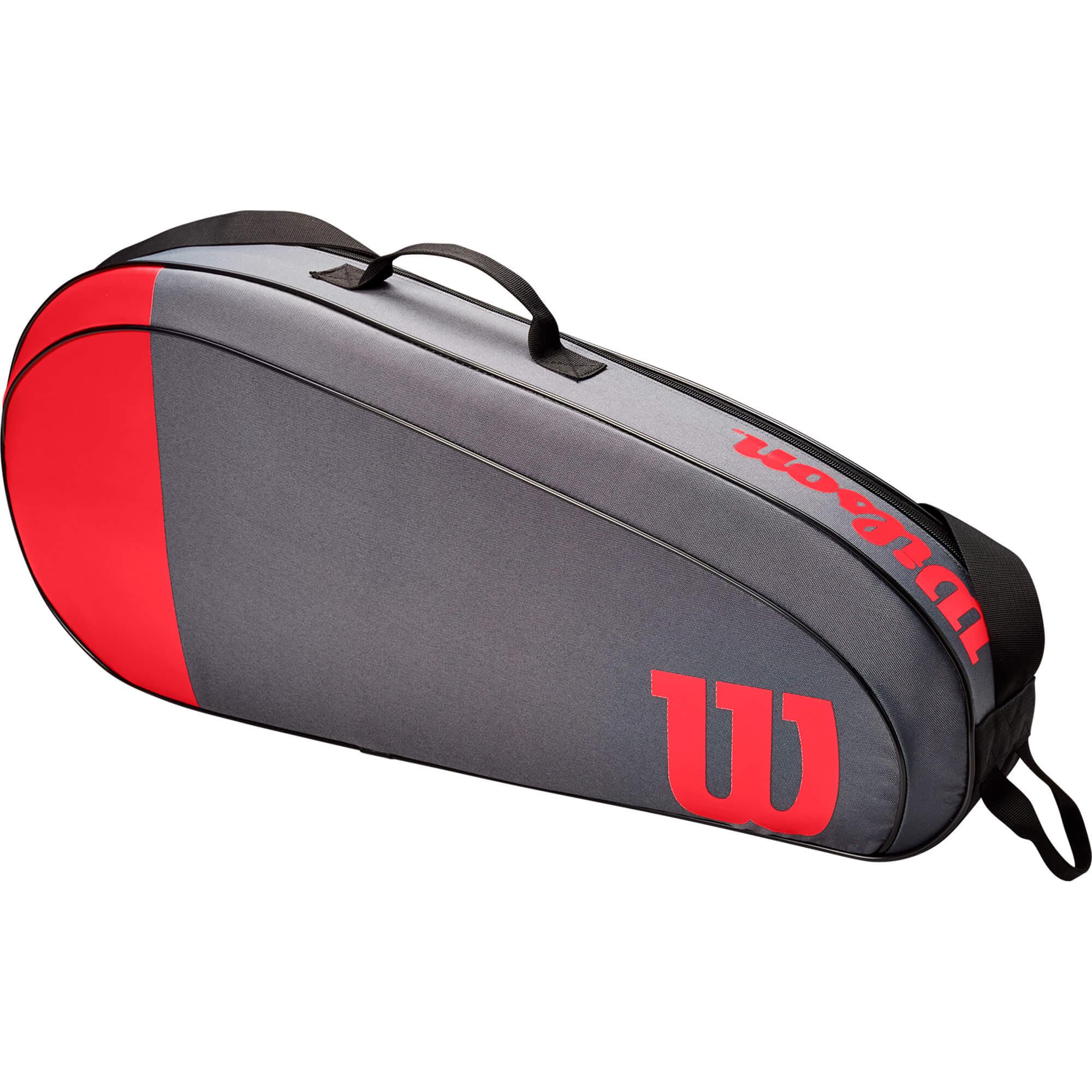 Wilson Team 3 Racket Bag - Grey/Red - Tennisnuts.com