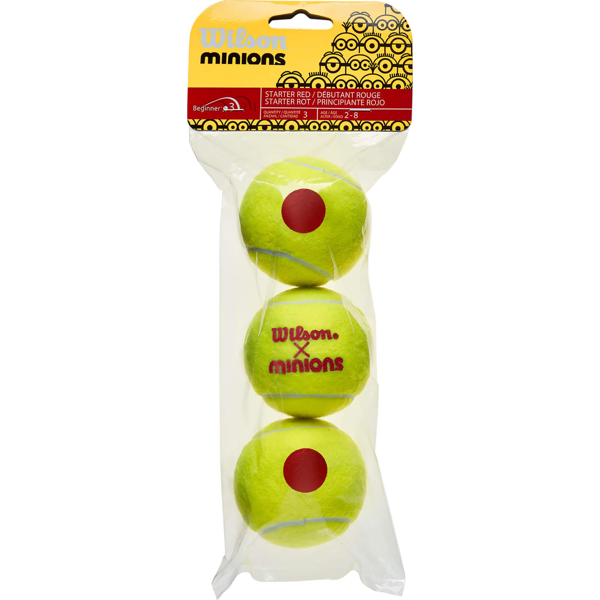 Wilson x Minions Stage 3 Red Junior Tennis Balls (3 Ball Pack ...