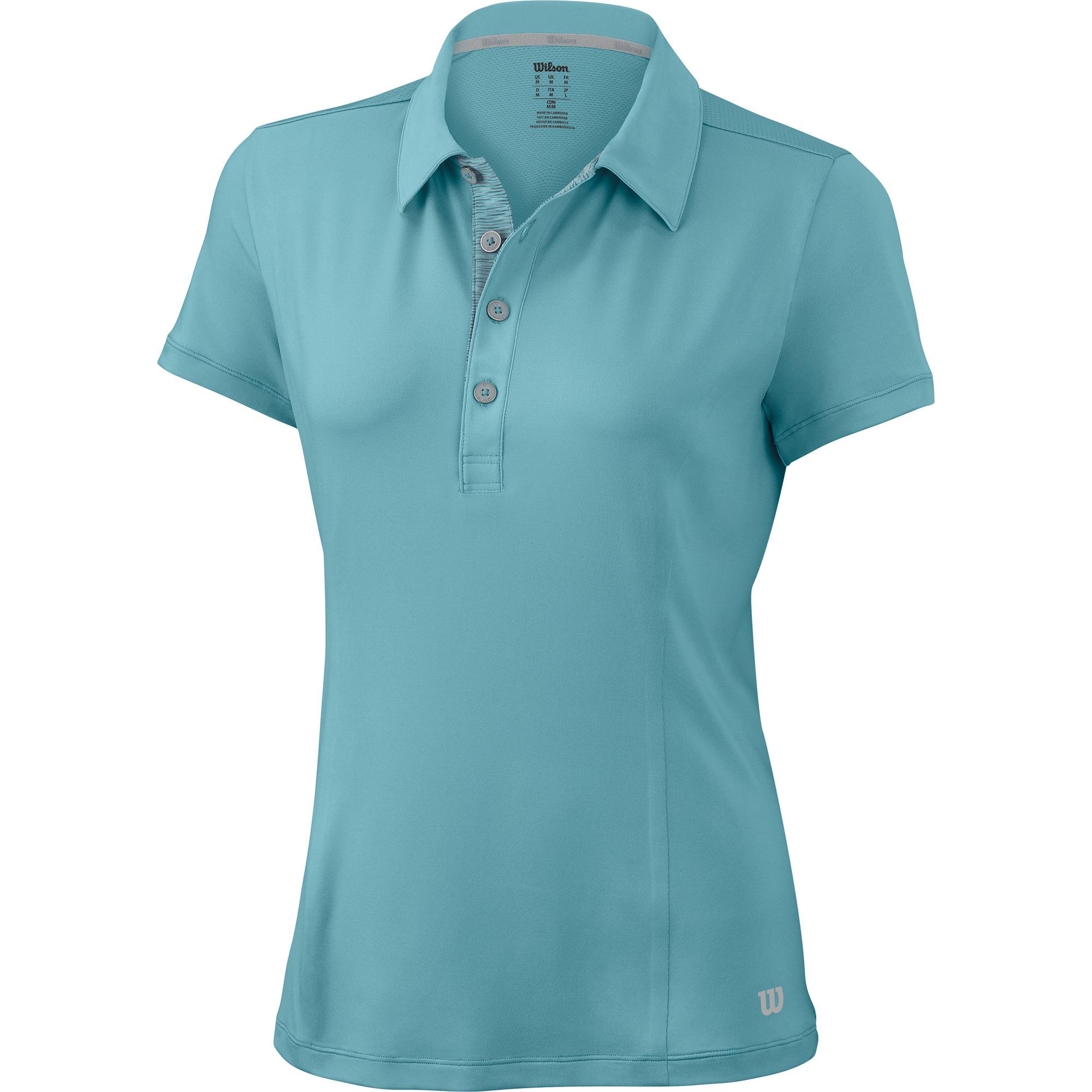 Wilson Womens Classic Polo Shirt - Stillwater Blue - Tennisnuts.com