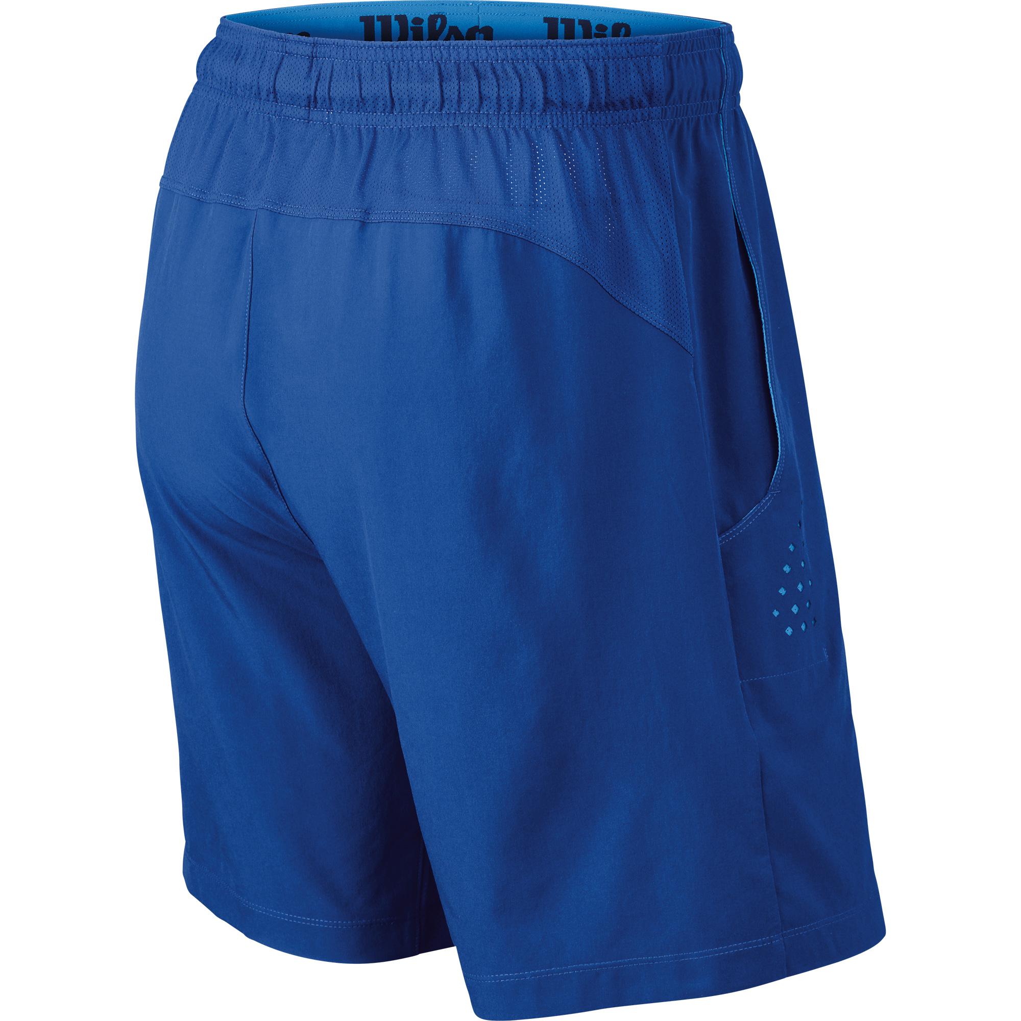 Wilson Mens Performance Stretch Woven 8" Shorts - Blue - Tennisnuts.com