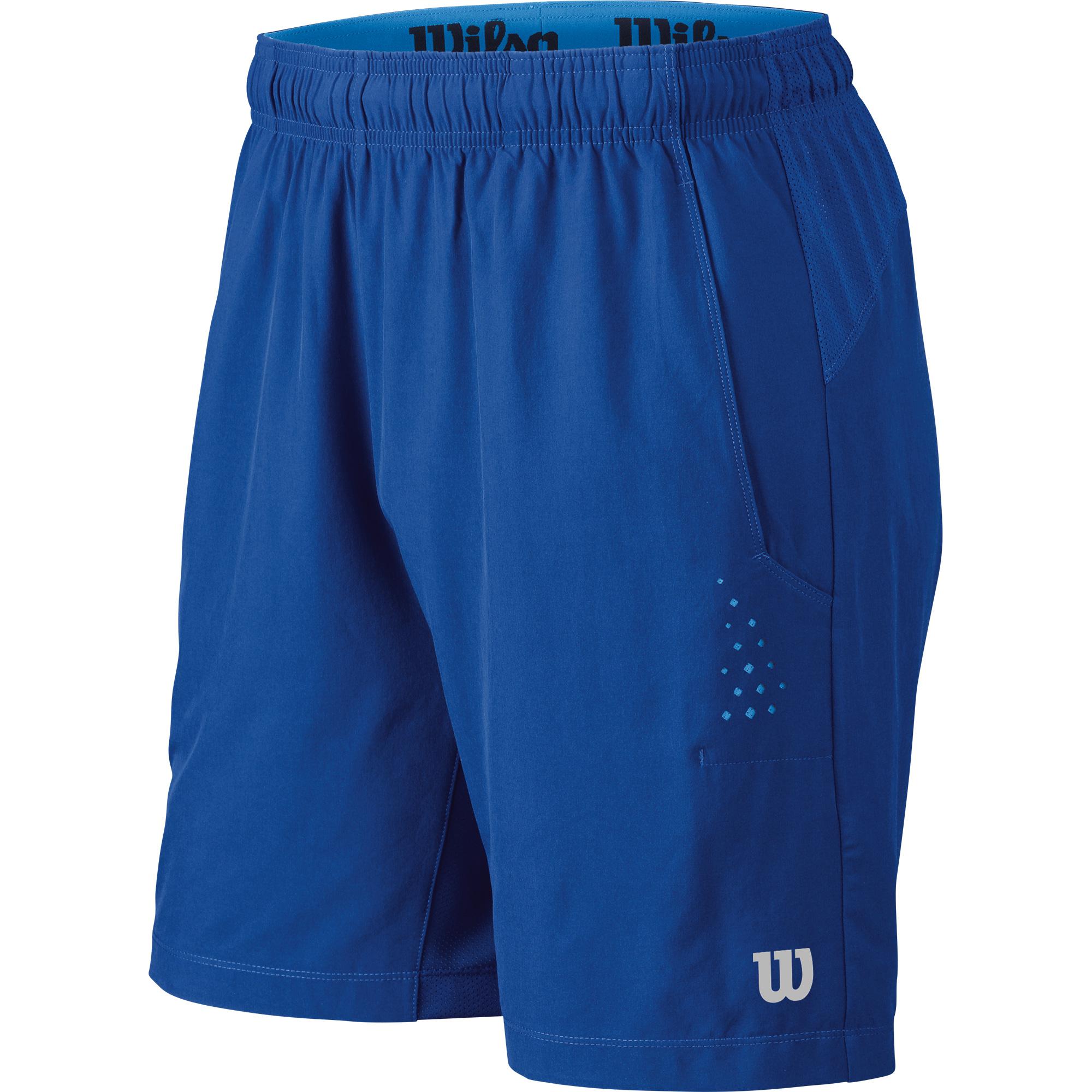 Wilson Mens Performance Stretch Woven 8" Shorts - Blue - Tennisnuts.com
