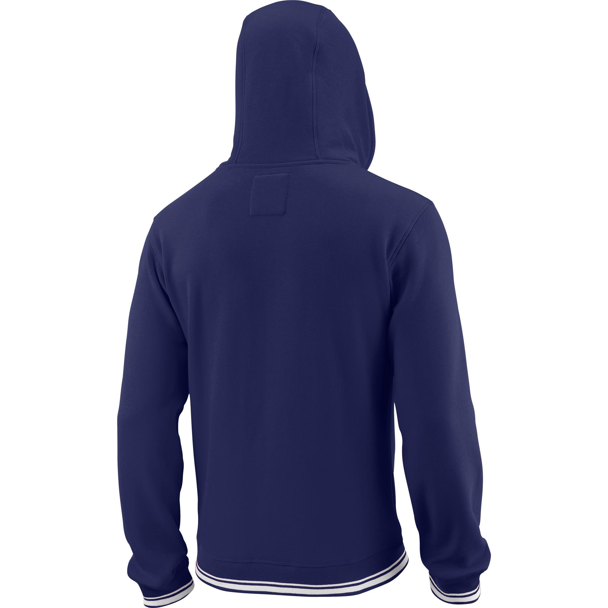 Wilson Mens Team Script Hoodie - Blue Depth/White - Tennisnuts.com