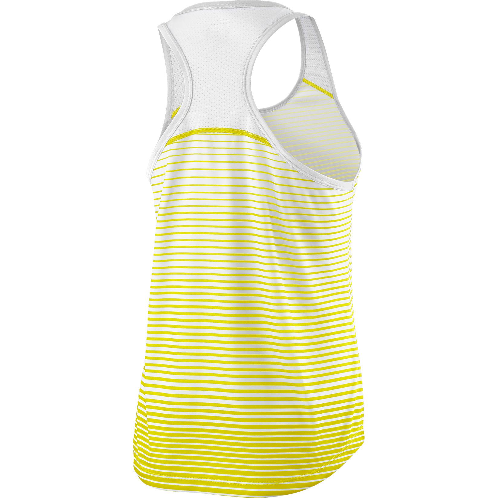 Wilson Womens Striped Tank Top - Safety Yellow/White - Tennisnuts.com
