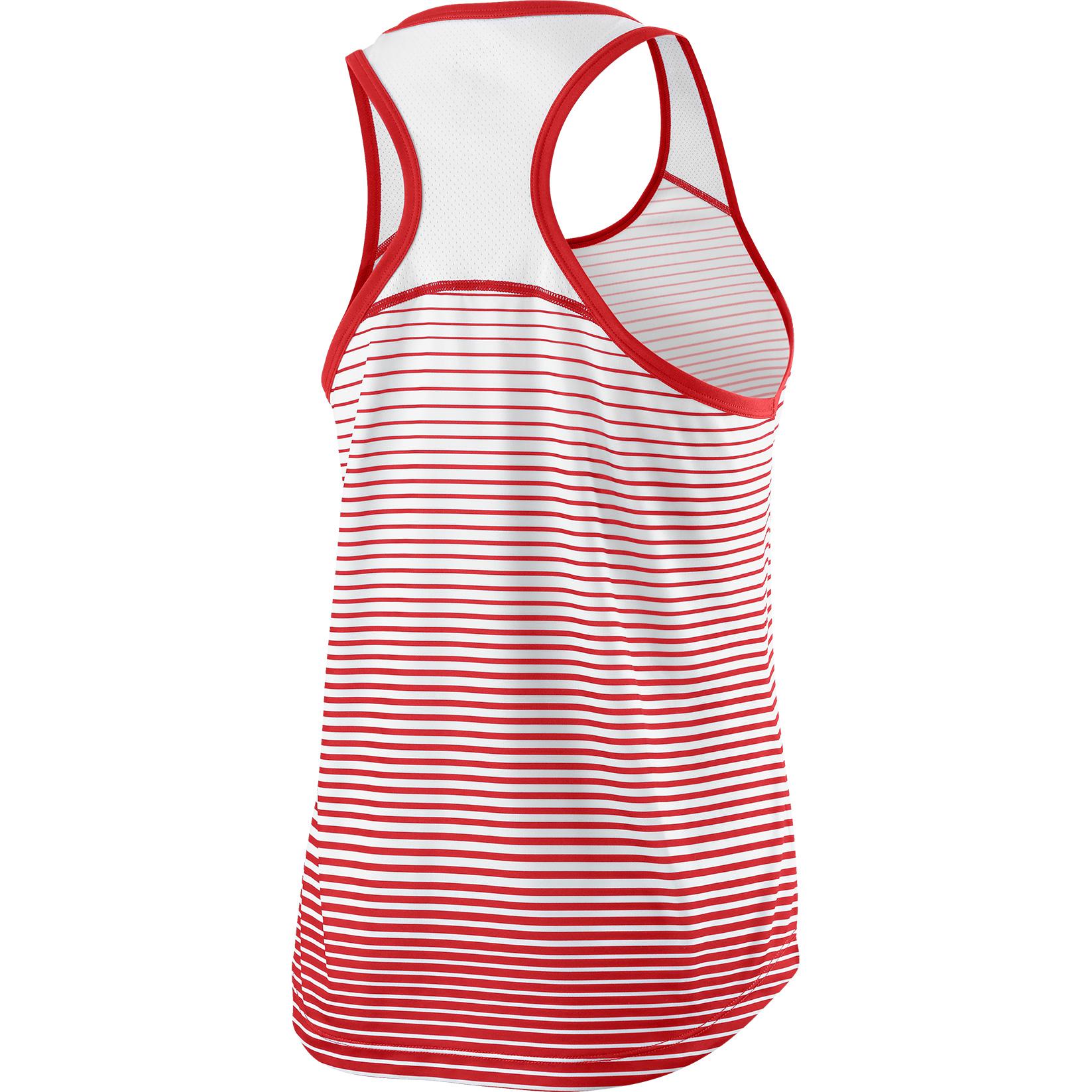 Wilson Womens Striped Tank Top - Red/White - Tennisnuts.com