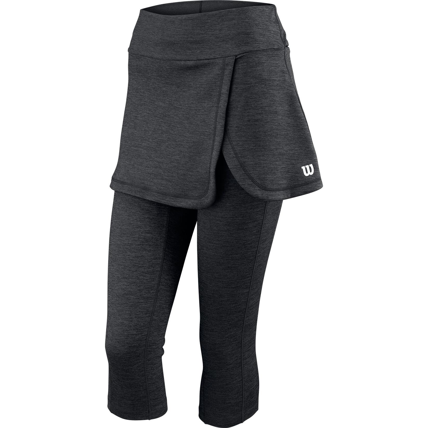 Wilson Womens Rush Capri Skort - Charcoal Heather - Tennisnuts.com