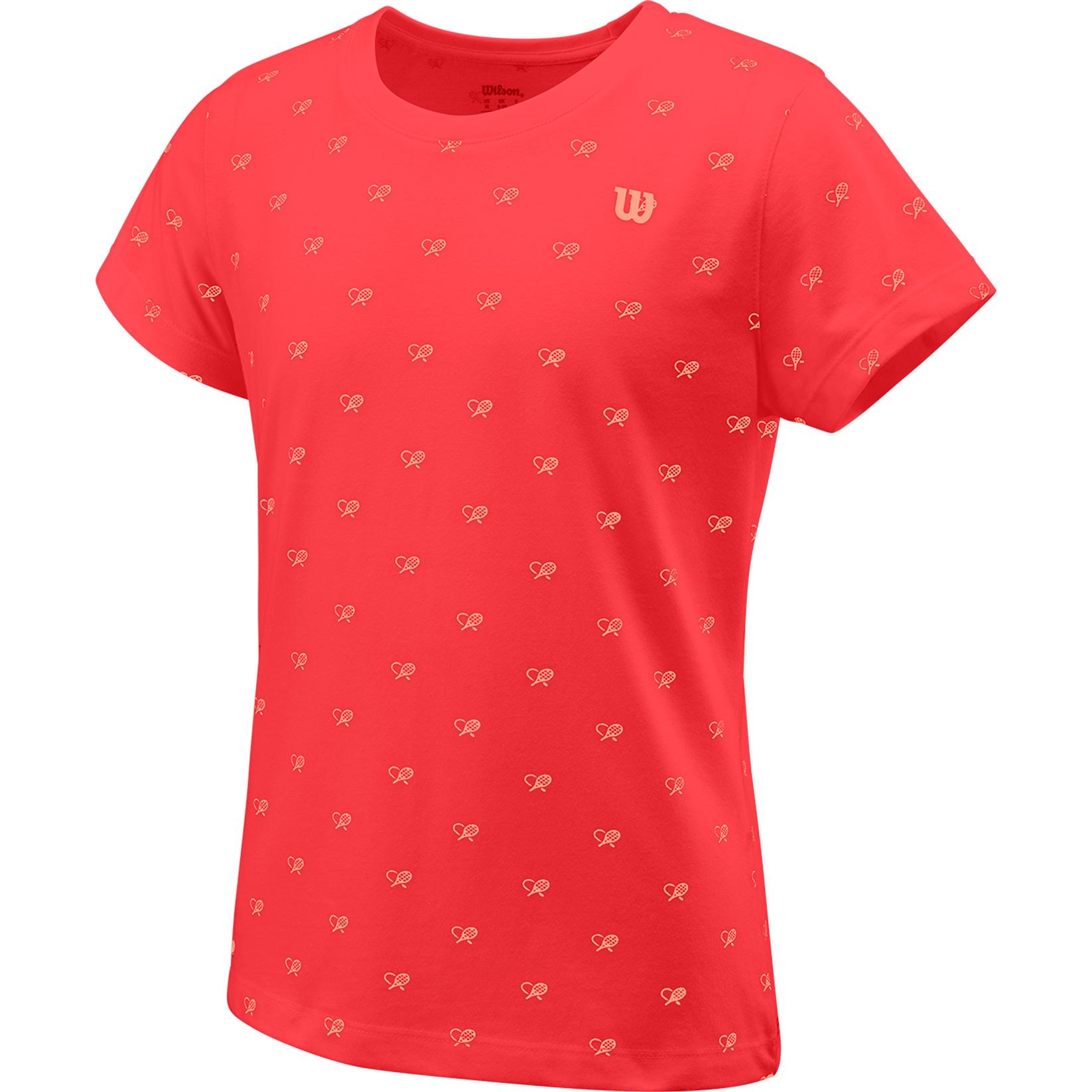Wilson Girls Racket Tech Tee - Cayenne - Tennisnuts.com