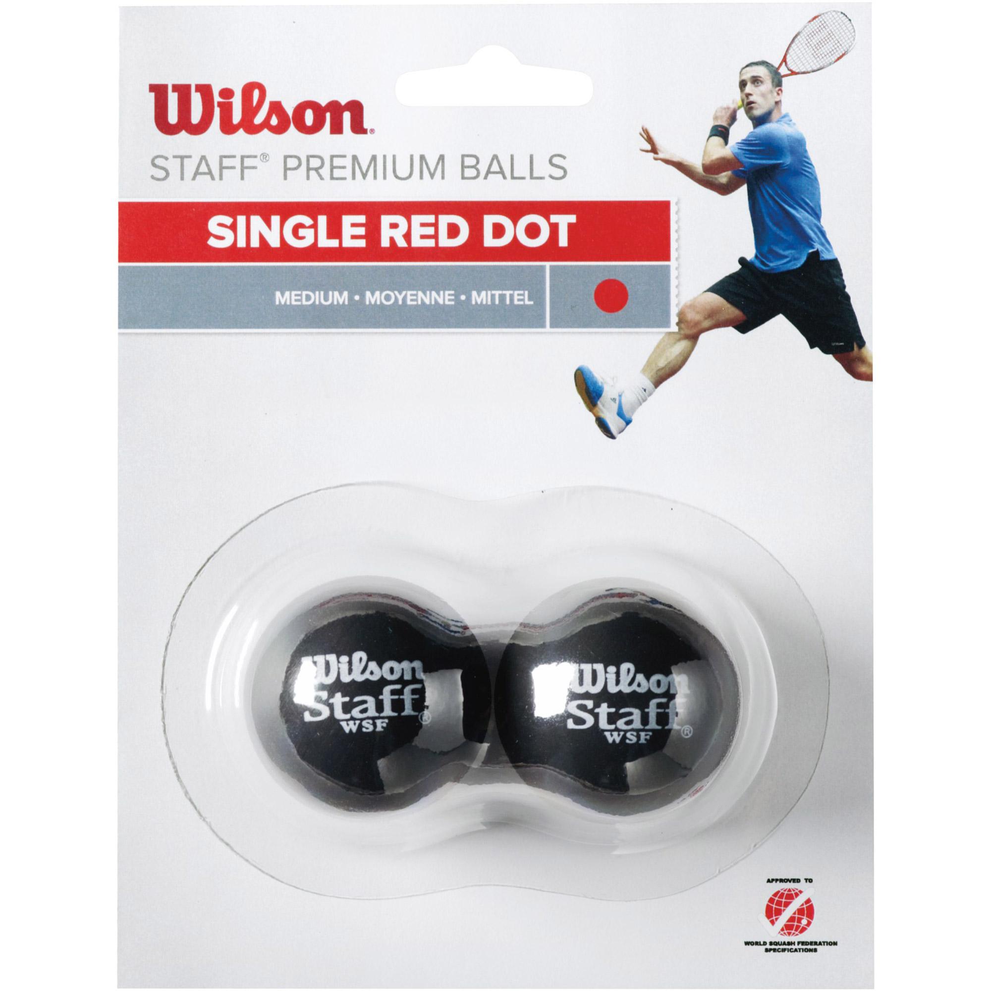 Wilson Staff Single Red Dot Squash Balls - Pack of 2 - Tennisnuts.com