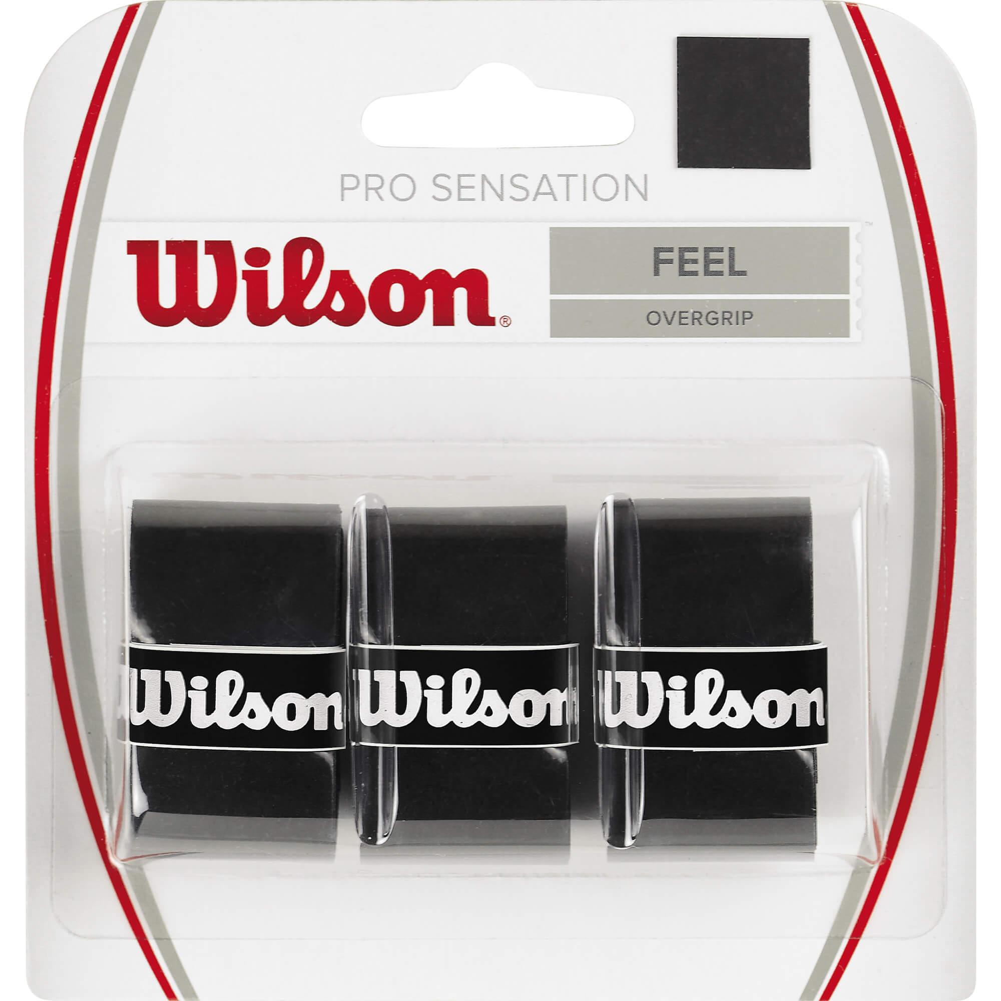 Wilson Pro Overgrips Sensation (Pack of 3) - Black - Tennisnuts.com