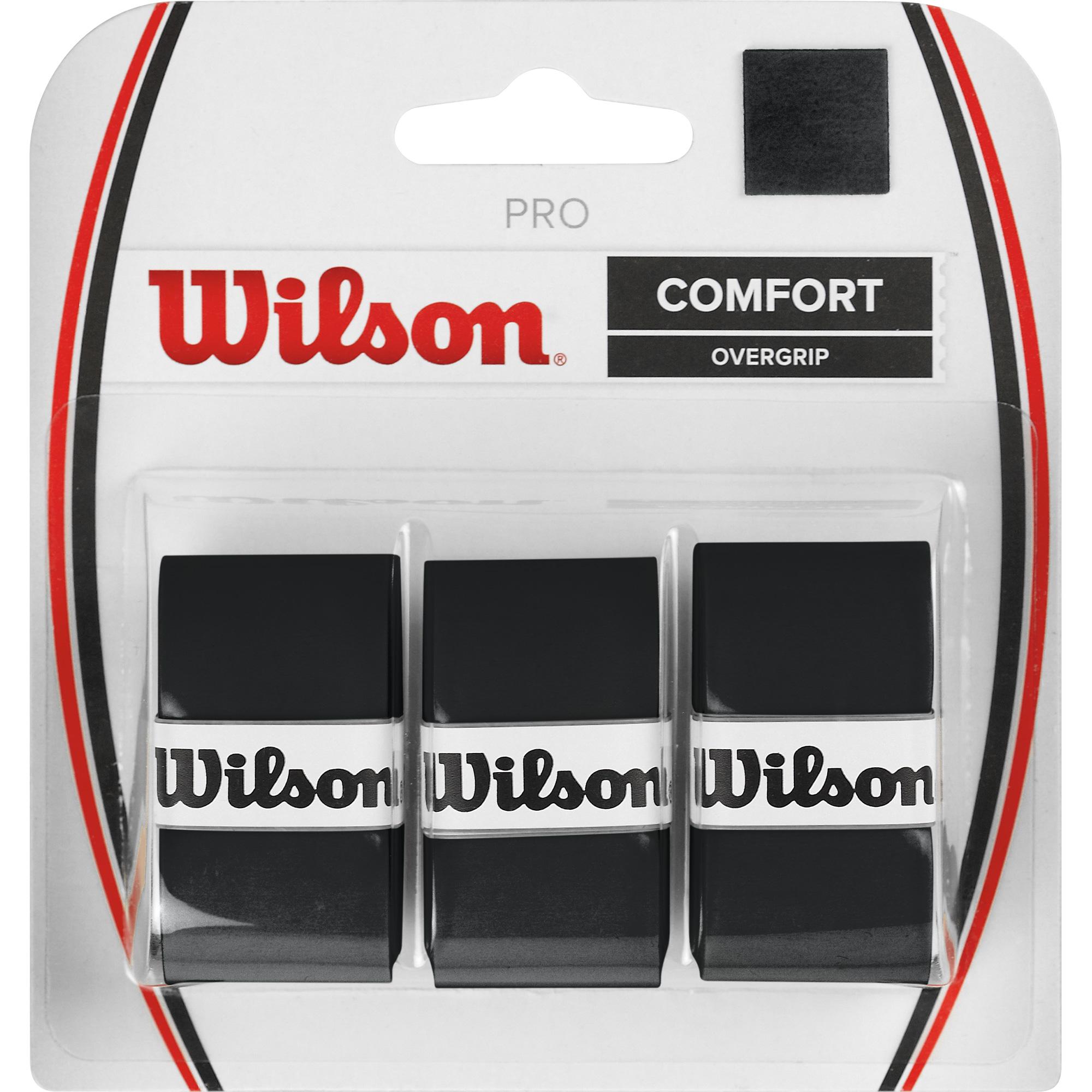 Wilson Pro Overgrips (Pack of 3) - Black - Tennisnuts.com