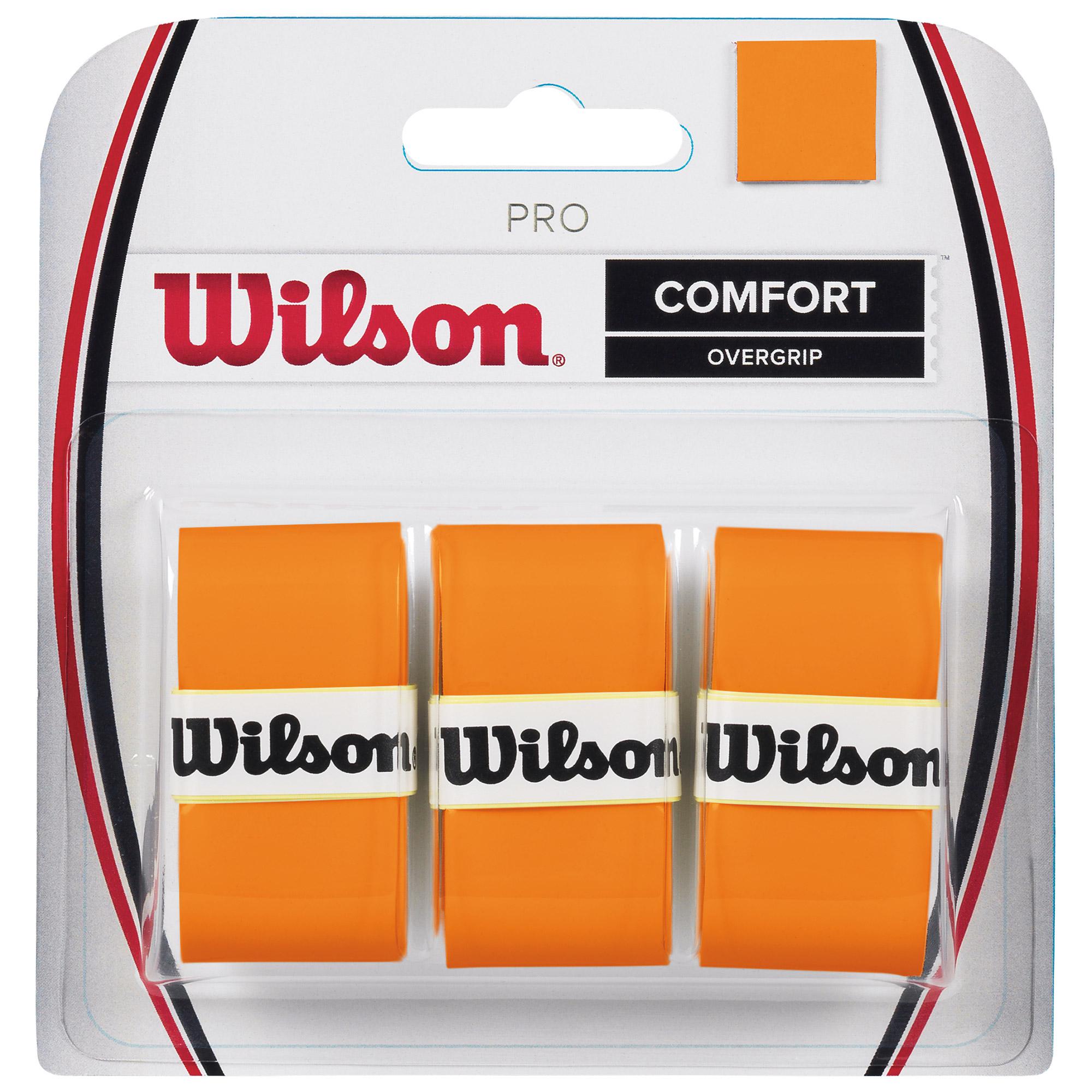 Wilson Pro Overgrips (Pack of 3) - Burn Orange - Tennisnuts.com