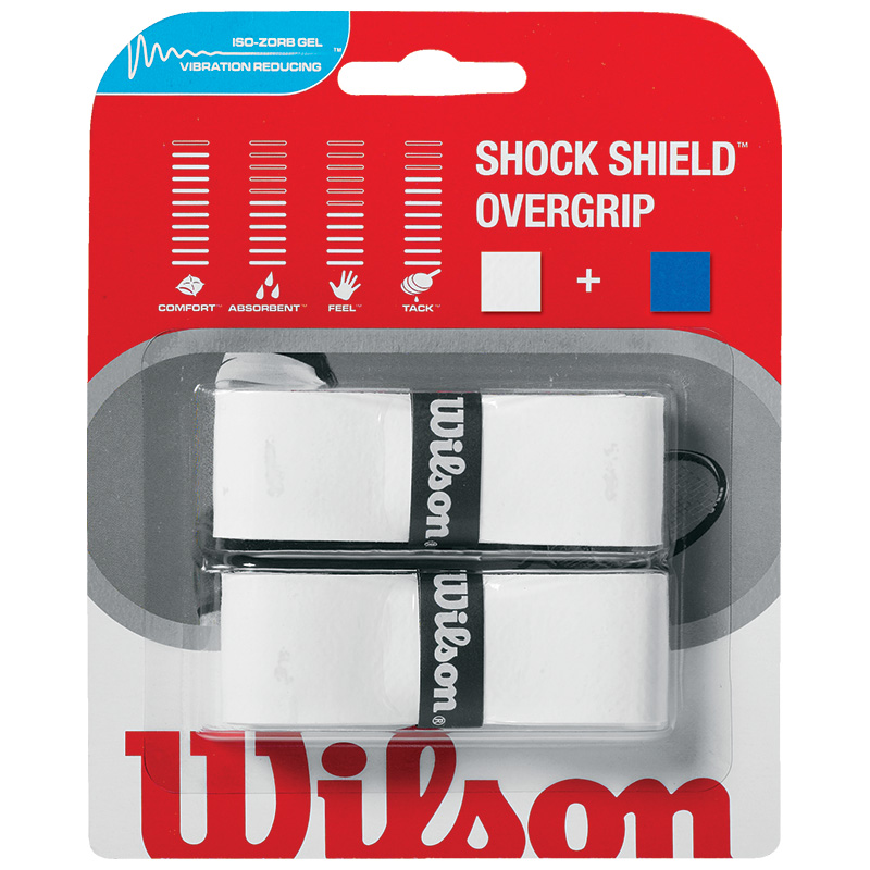 Wilson Shock Shield Overgrip - Pack of 2 Grips - White - Tennisnuts.com