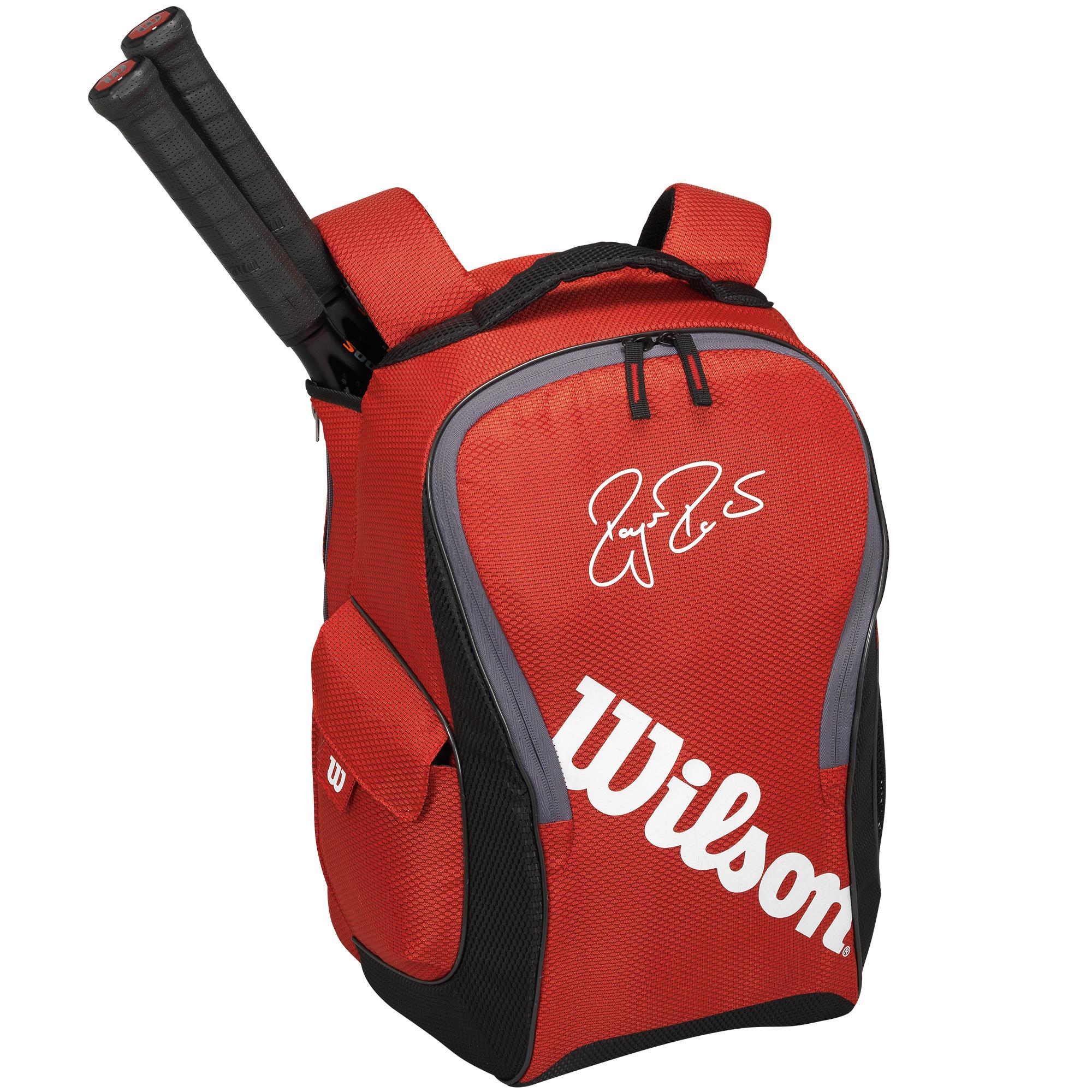 Wilson Federer Team III Backpack - Red/Black - Tennisnuts.com