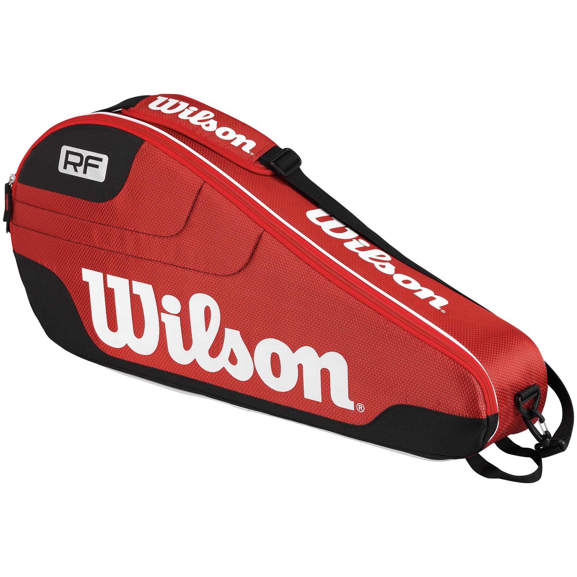 Wilson Federer Team III Triple 3 Pack Bag - Red - Tennisnuts.com