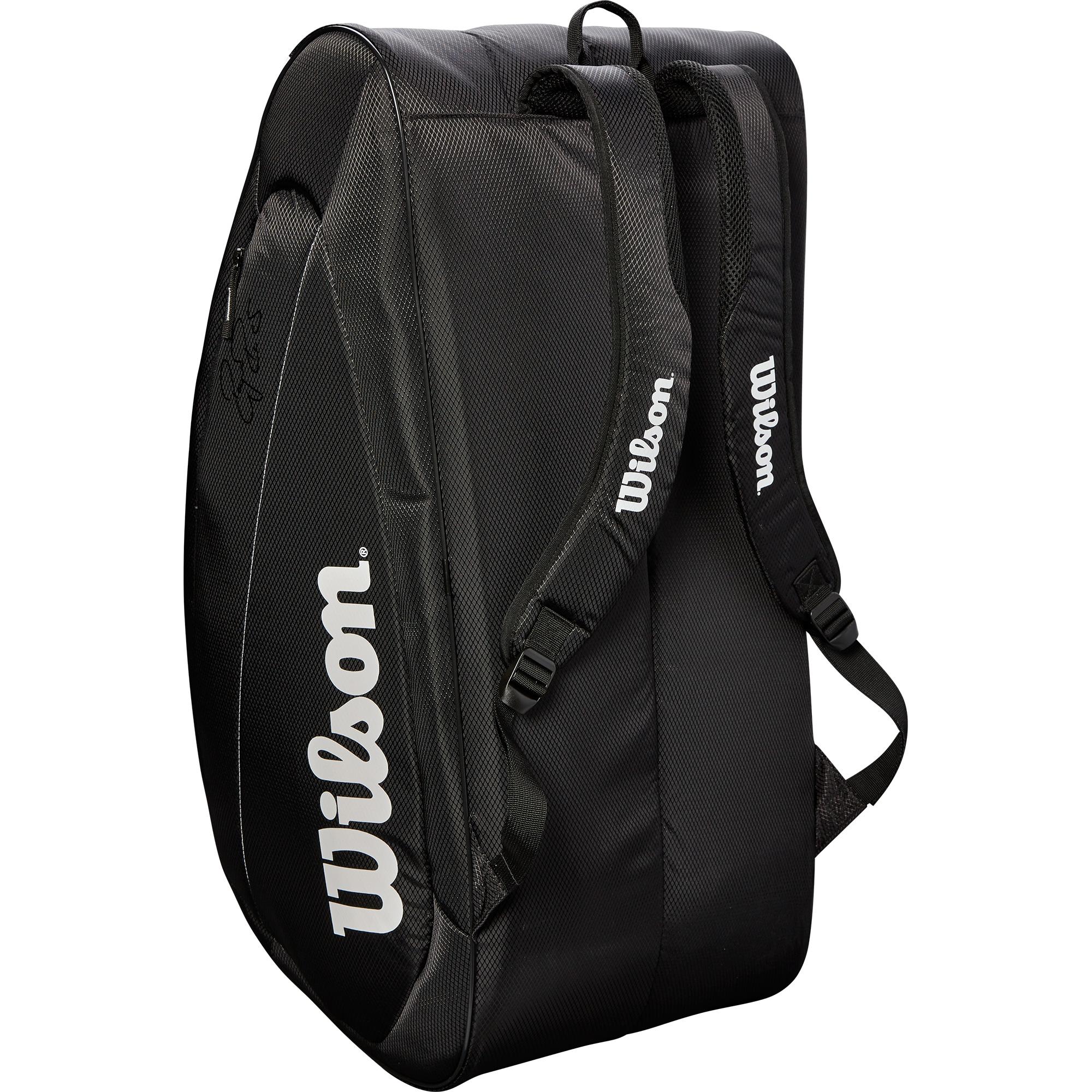 Wilson Federer Team 12 Racket Bag - Black/White - Tennisnuts.com