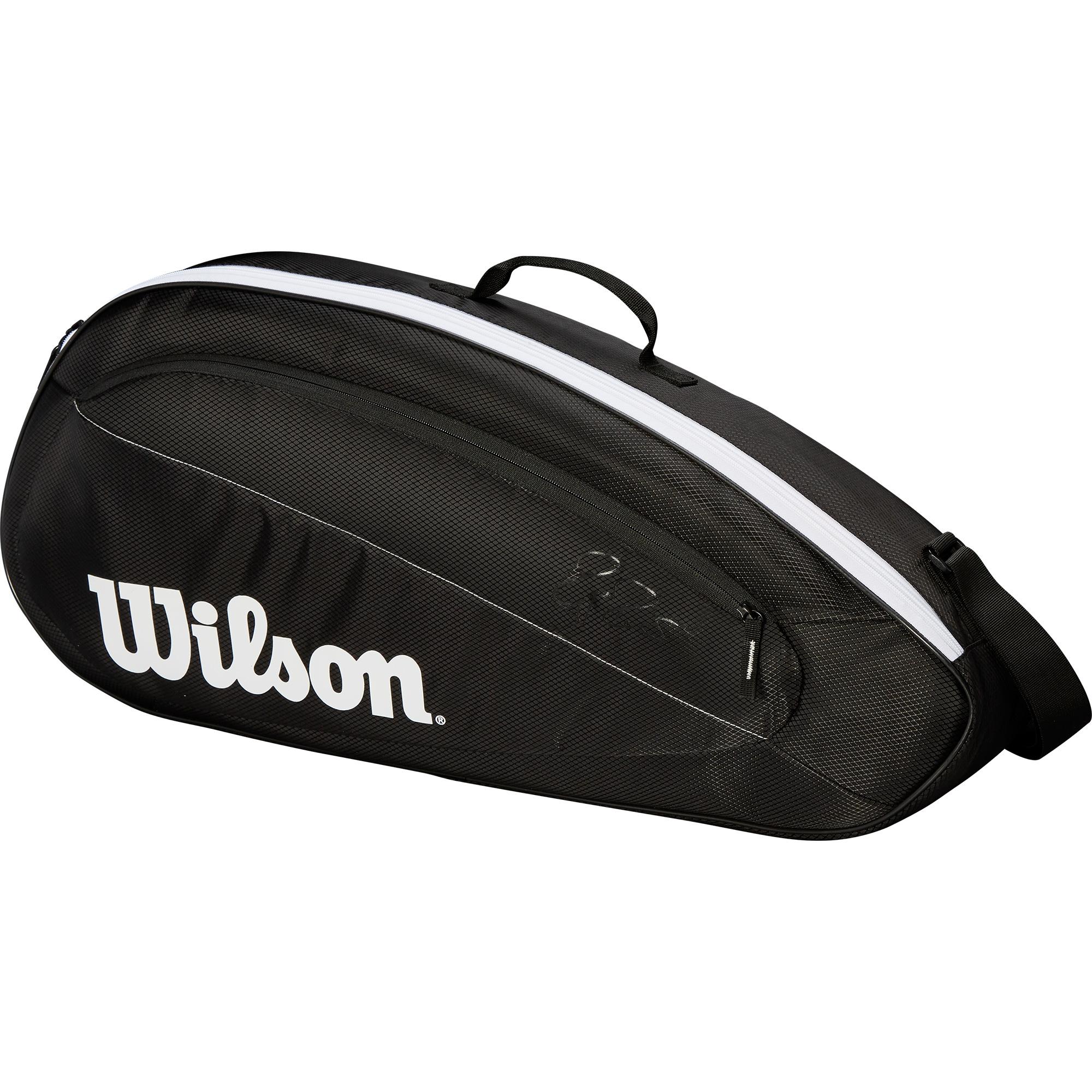 Wilson Federer Team 3 Racket Bag - Black/White - Tennisnuts.com