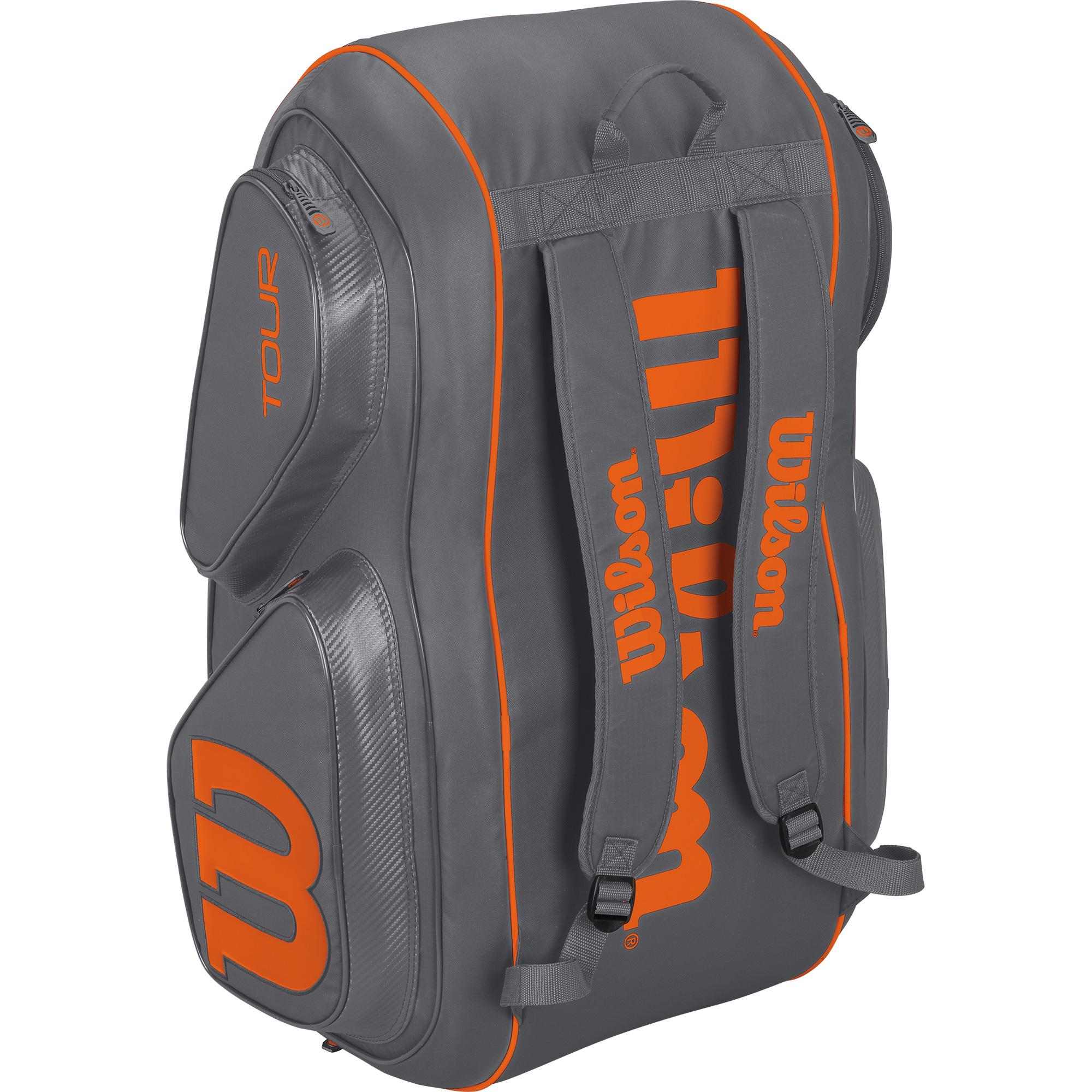 Wilson Tour V 15 Pack Bag - Grey/Orange - Tennisnuts.com