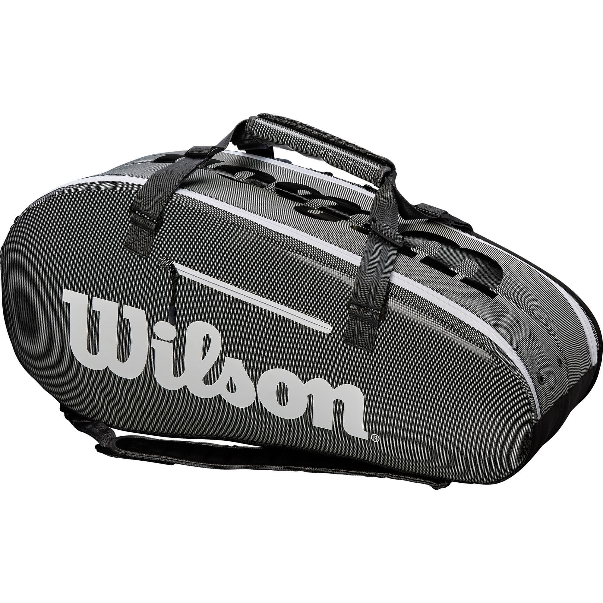 Wilson Super Tour 9 Racket Bag - Black/Grey - Tennisnuts.com