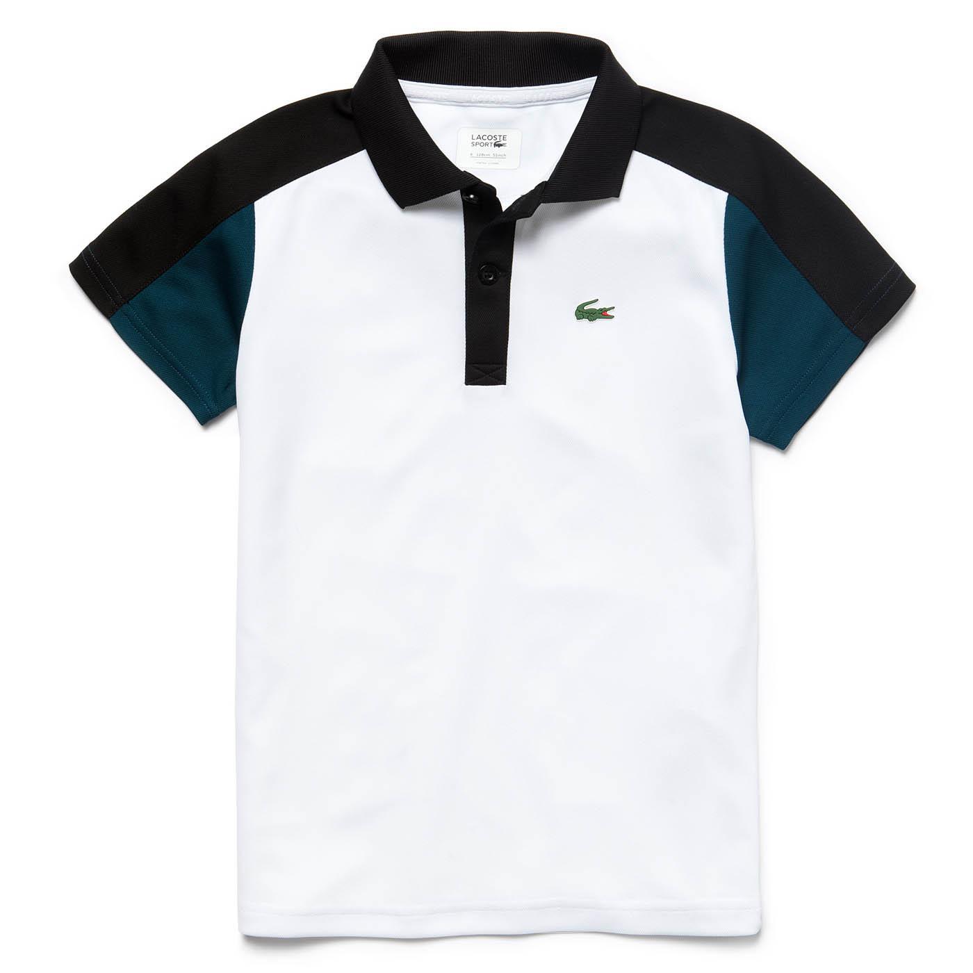 Lacoste Sport Boys Ultra-Dry Polo - White - Tennisnuts.com