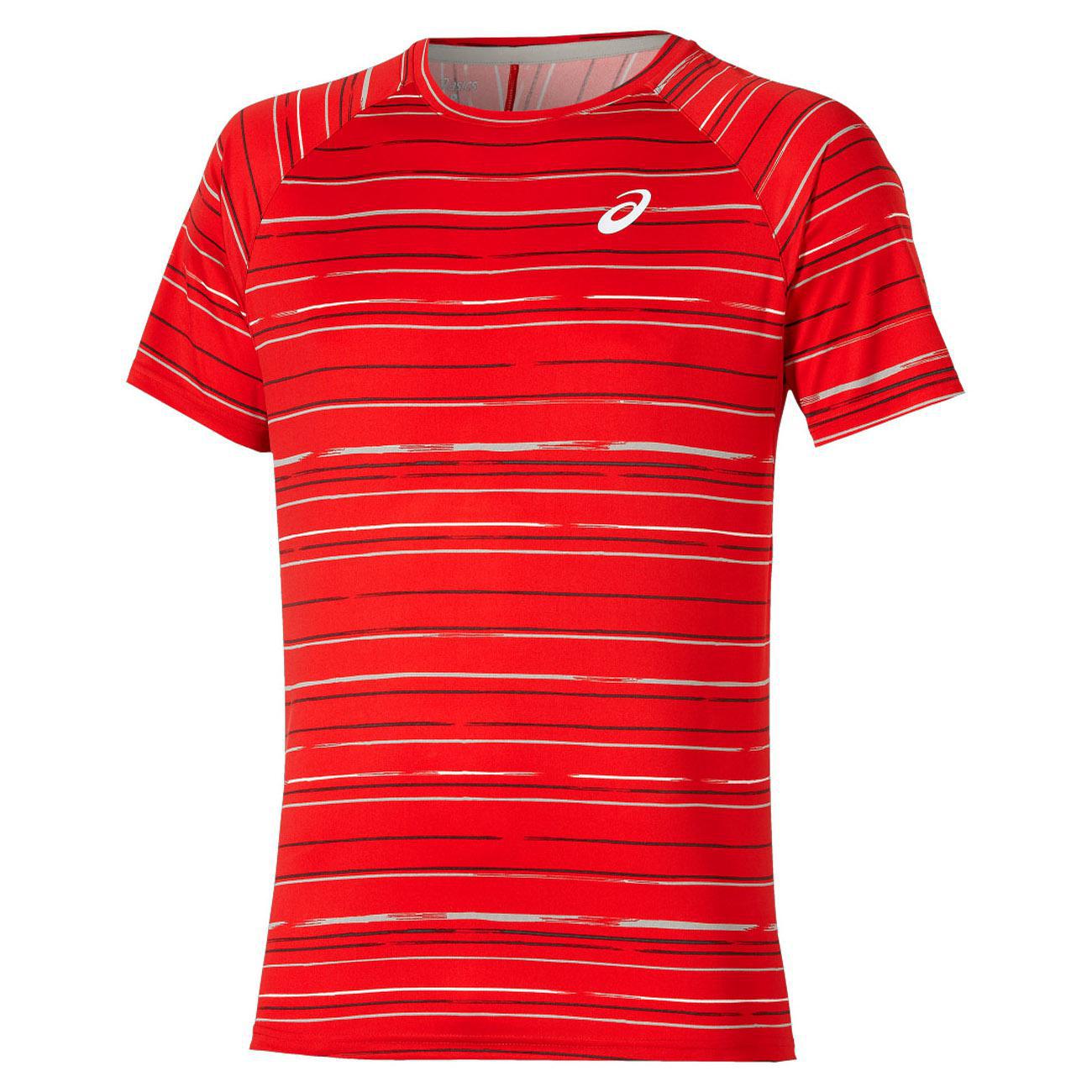 Asics Mens Club Graphic Short Sleeve Tee - True Red - Tennisnuts.com