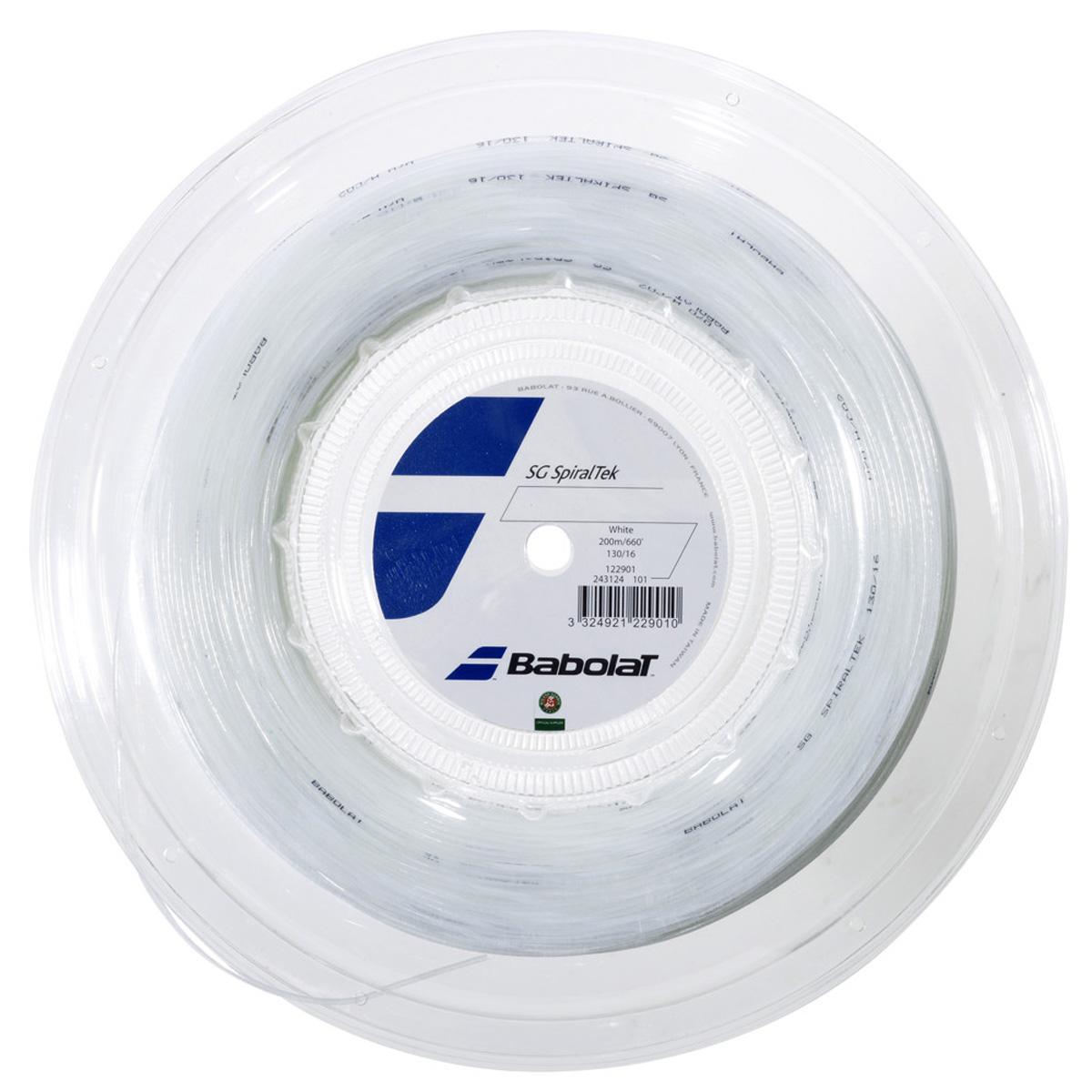 Babolat Synthetic Gut SpiralTek 200m Tennis String Reel - White ...