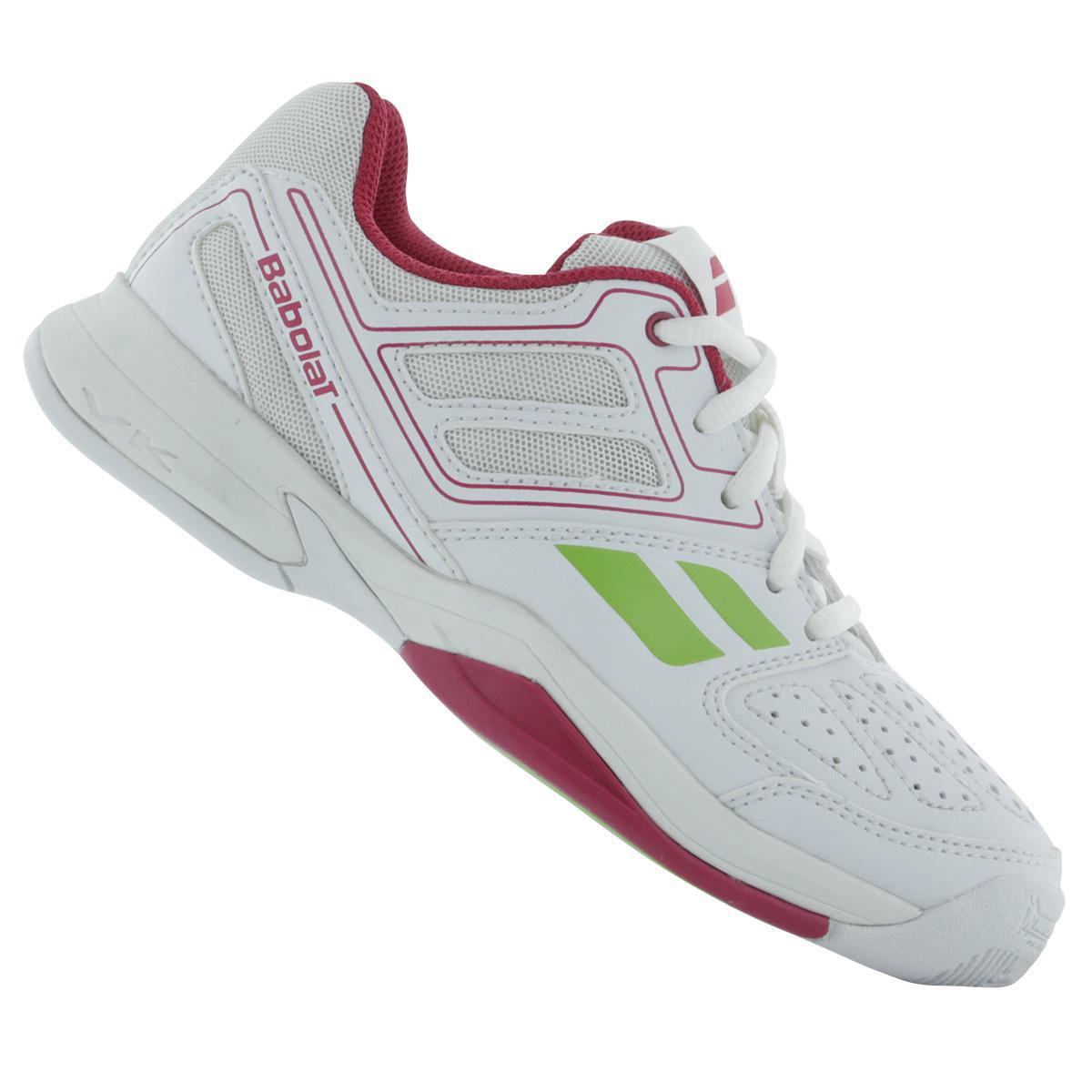 Babolat Girls Pulsion 4 BPM Junior Tennis Shoes - White/Pink ...