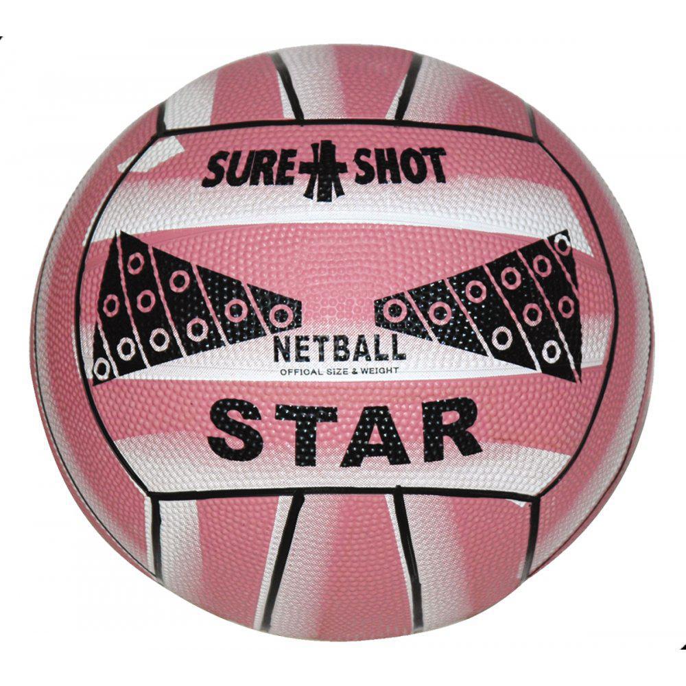 Sure Shot Star Netball (Size 4/5) - Pink - Tennisnuts.com