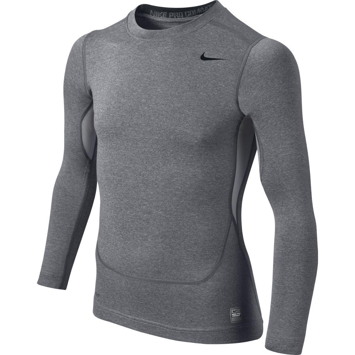 Nike Boys Pro Core Compression LS Crew - Carbon - Tennisnuts.com