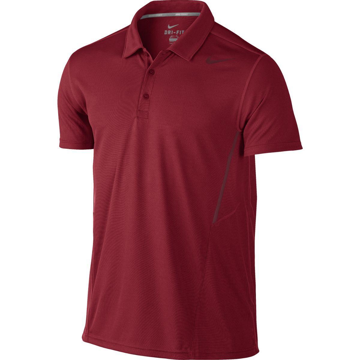 Nike Mens Dri-FIT Power UV Polo - Gym Red/Team Red - Tennisnuts.com